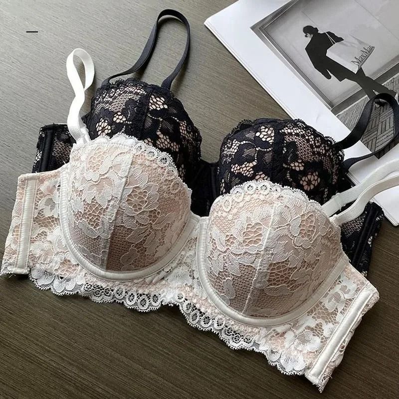 Womens 1/2 Cup Floral Lace Underwire Sexy Half-Cup Push-Up B | Inspire ...