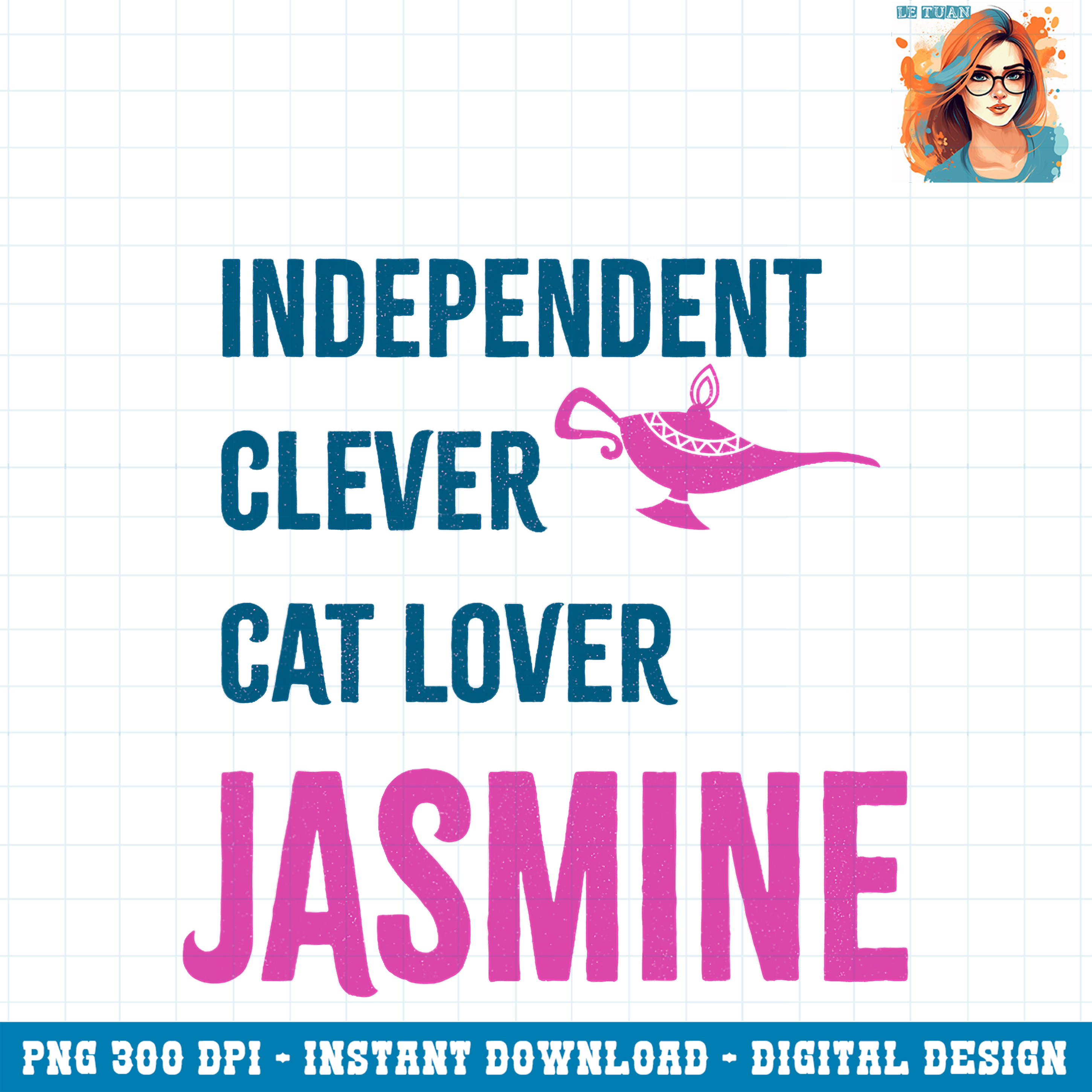Disney Princess Independent Clever Cat Lover Jasmine PNG Dow | Inspire ...