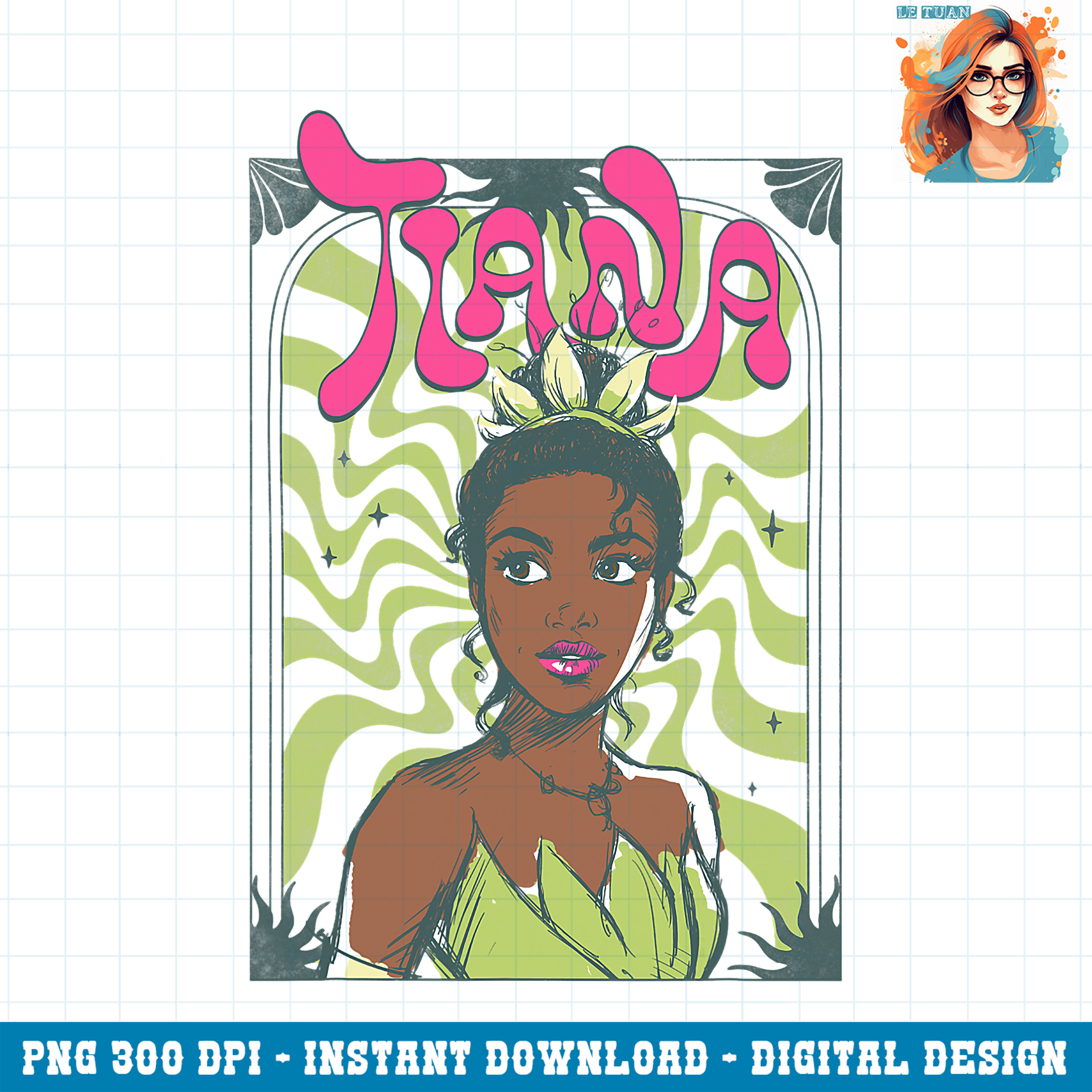 Disney The Princess And The Frog Tiana Groovy Poster PNG Dow | Inspire ...