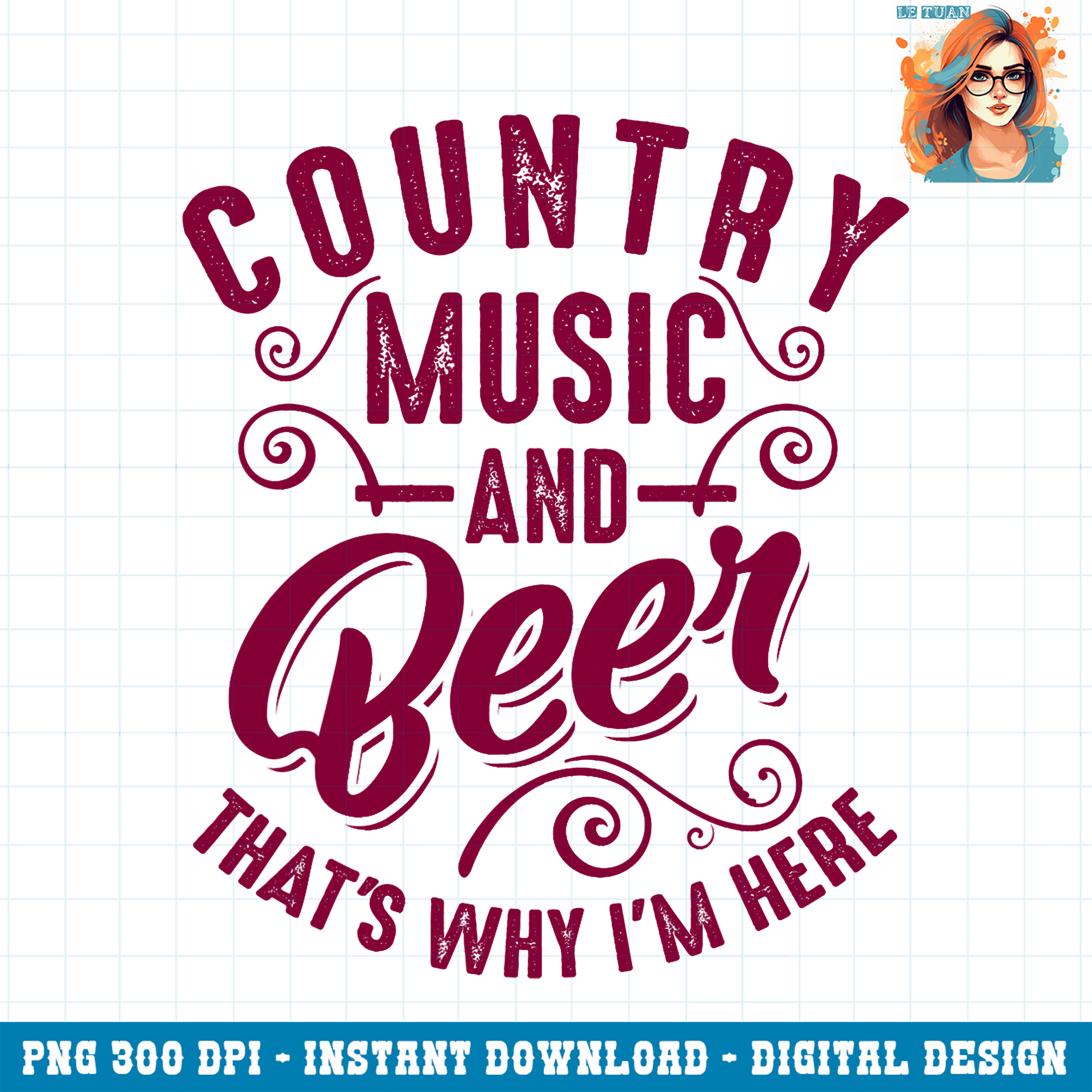 Funny Country Music And Beer Cute Singer Alcohol Lover Gift - Inspire ...