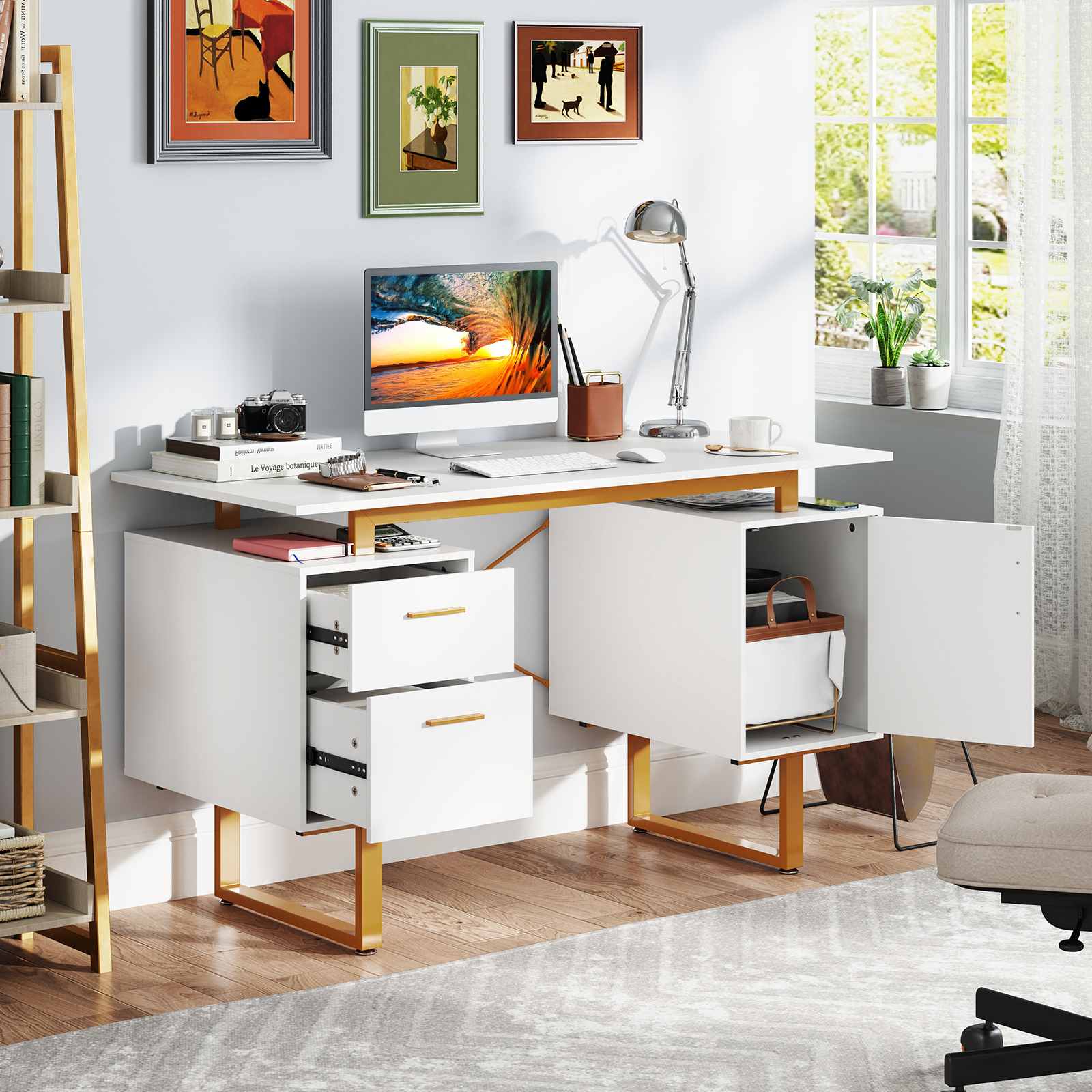 51" Floating Desktop Computer Desk w/ Dual Drawers | Inspire Uplift