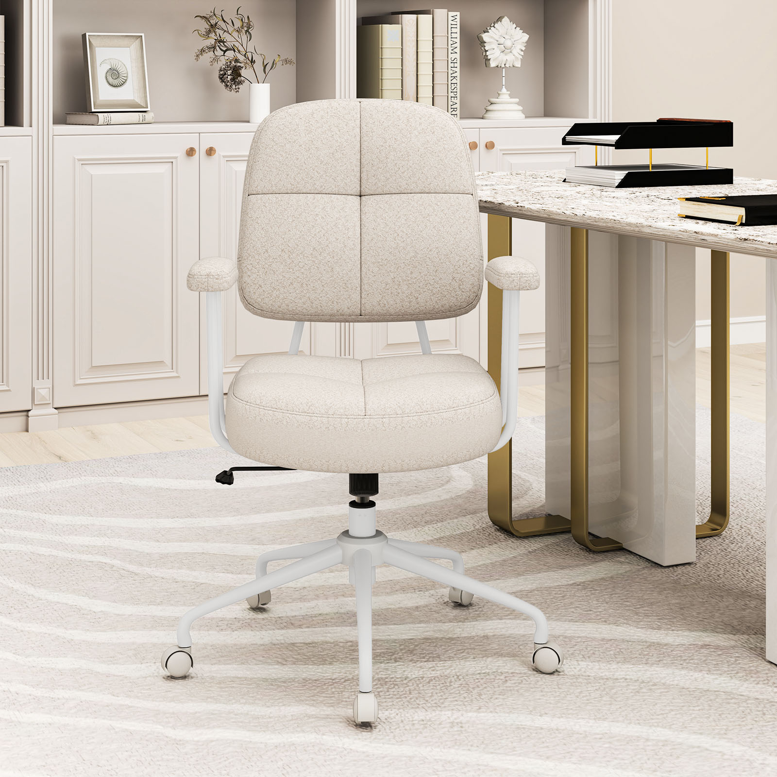 Leathaire Upholstered Office Chair – Ergonomic & Adjustable | Inspire ...