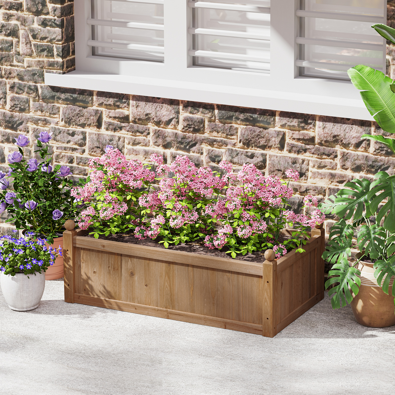 46x24x16 Inch Wooden Planter Box with Drainage | Inspire Uplift