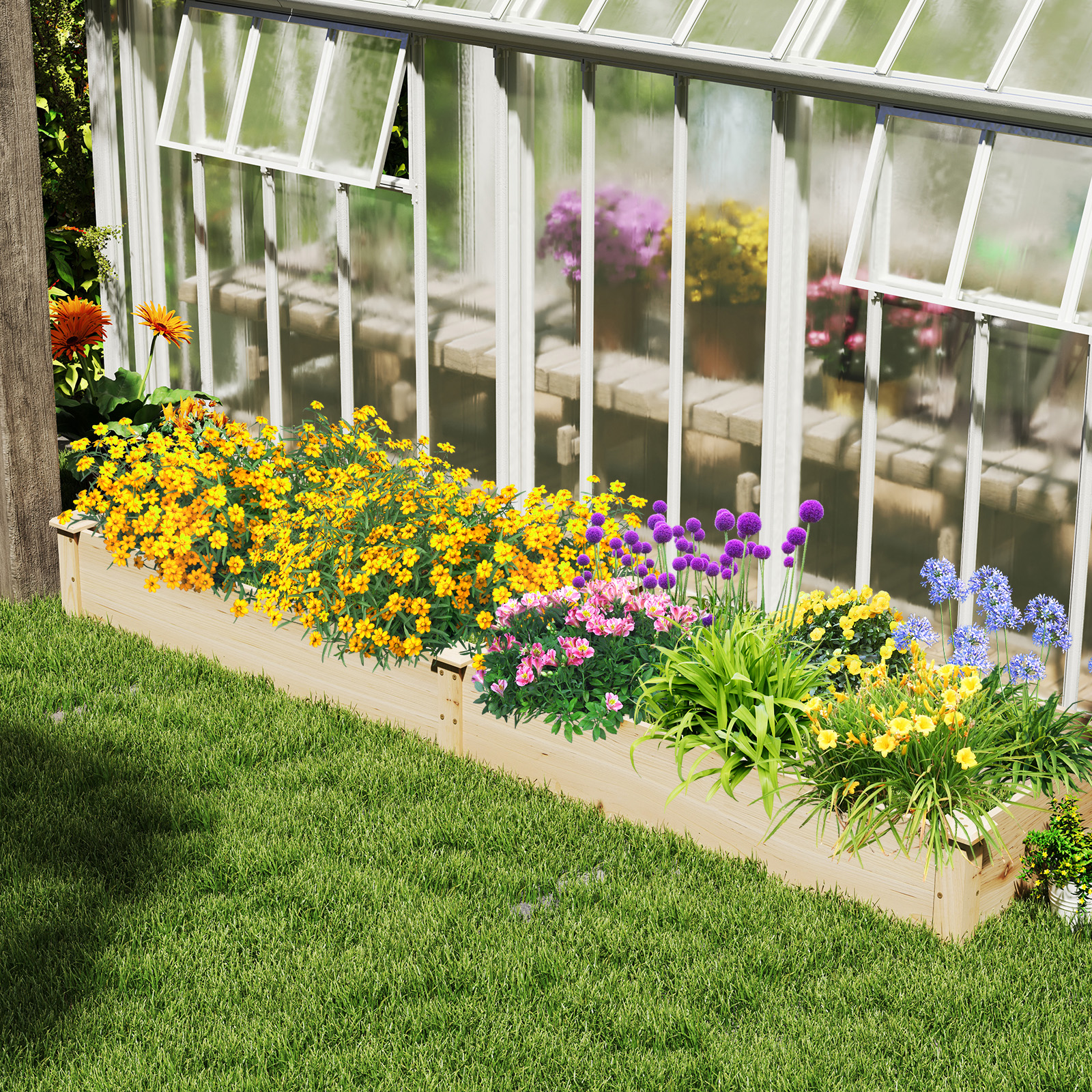 Wooden Raised Garden Bed with Planter Boxes | Inspire Uplift