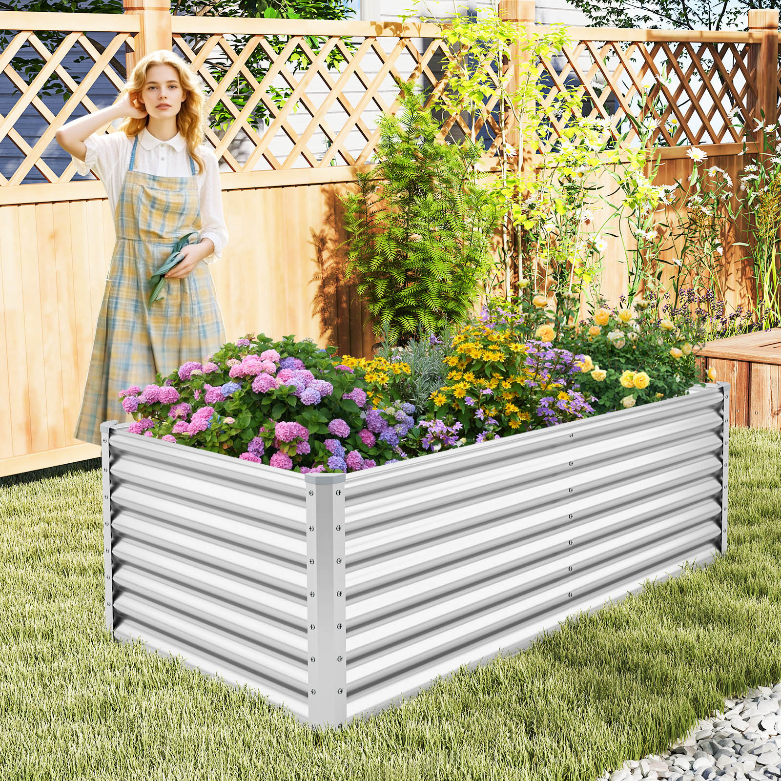 Metal Raised Garden Bed 6x3x2 FT Open Bottom | Inspire Uplift