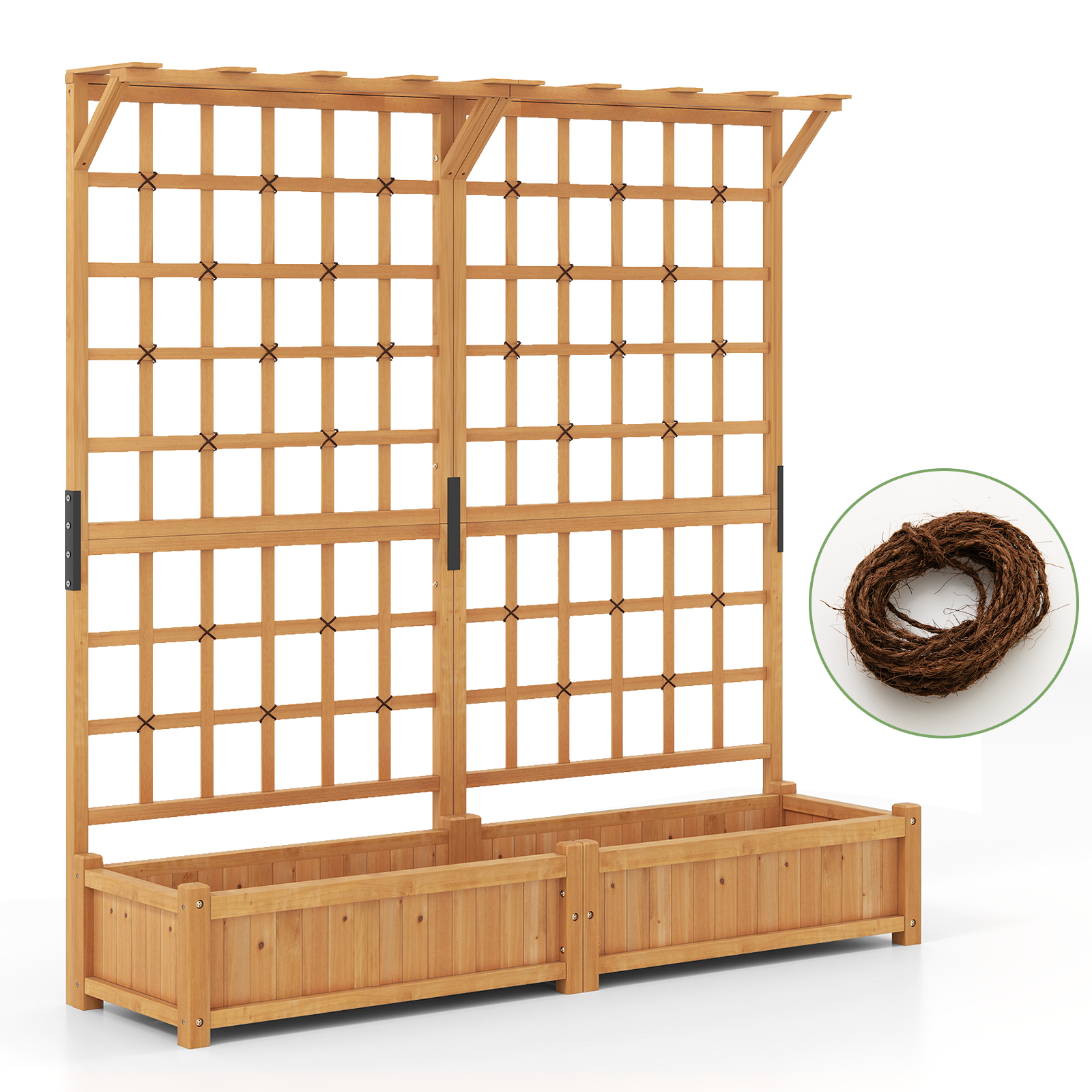 Large Wooden Planter with Trellis – 71 Inches | Inspire Uplift