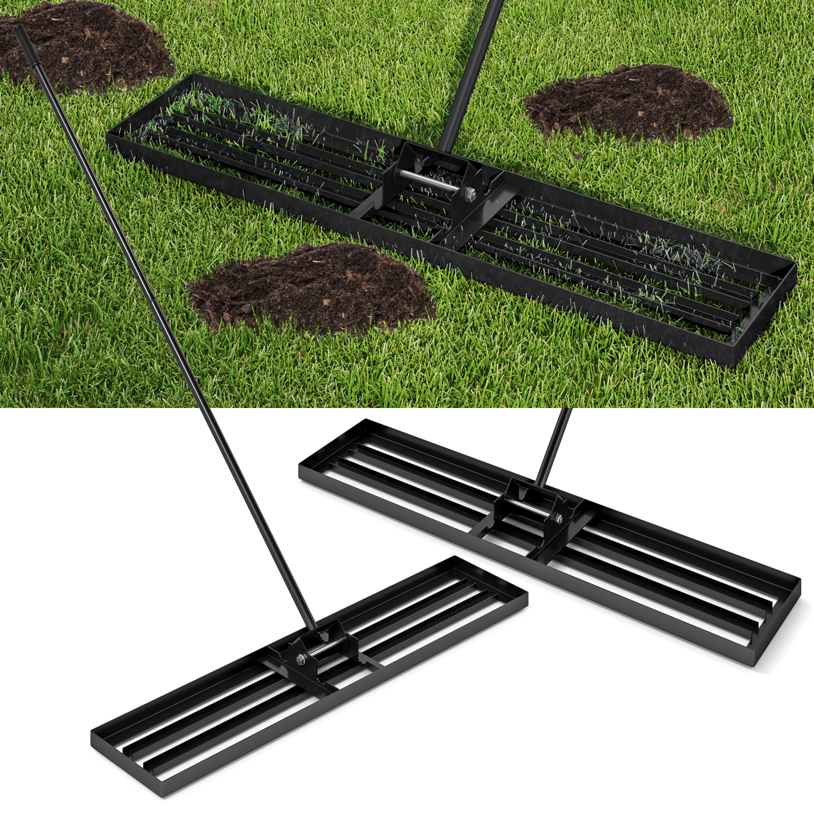 46"x10" Lawn Leveling Rake Heavy Duty Tool | Inspire Uplift