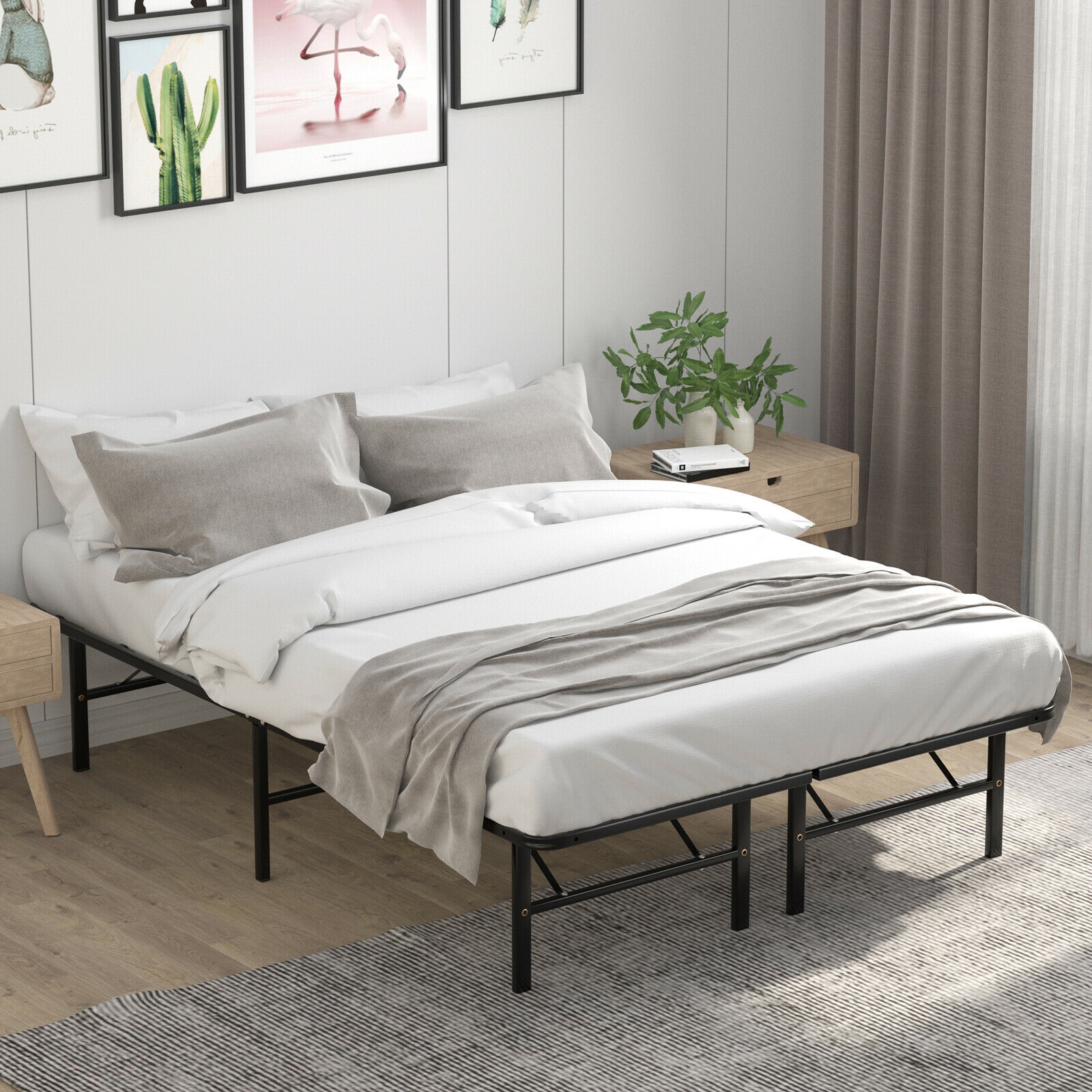 Foldable Metal Platform Bed, Tool-Free Assembly & Storage | Inspire Uplift