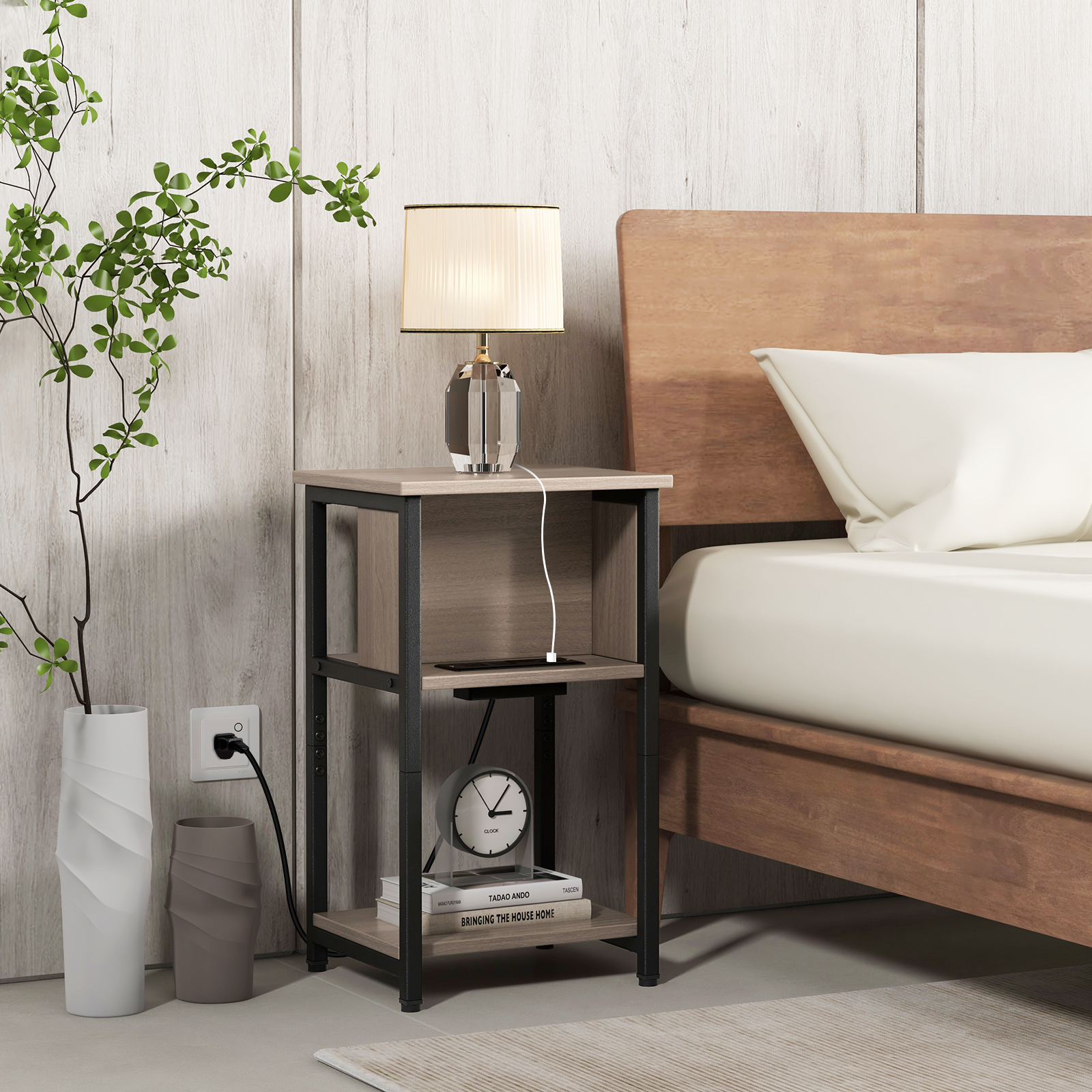 3-Tier End Table with USB & Power Outlets | Inspire Uplift