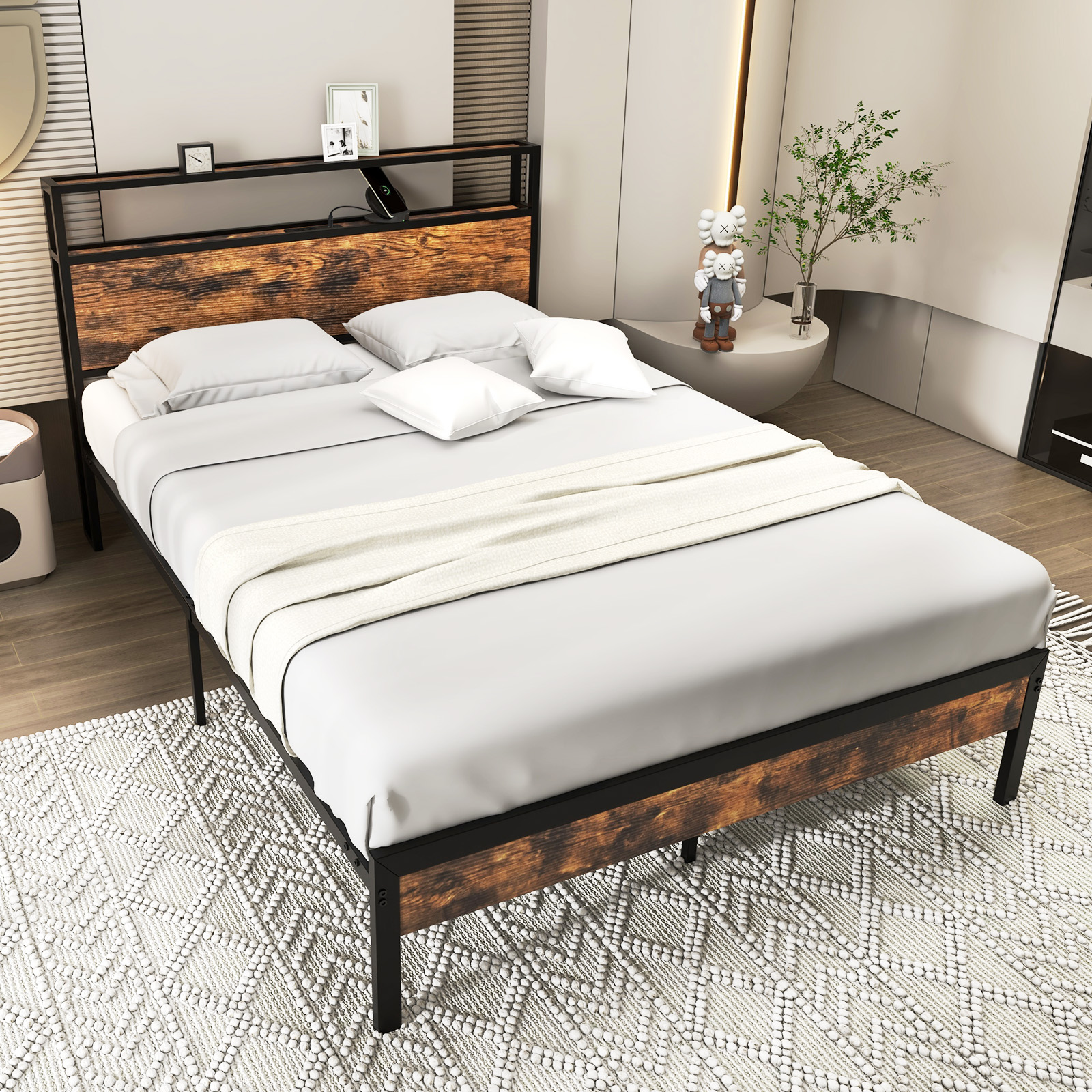 Bed Frame with Storage & Charging Station | Inspire Uplift