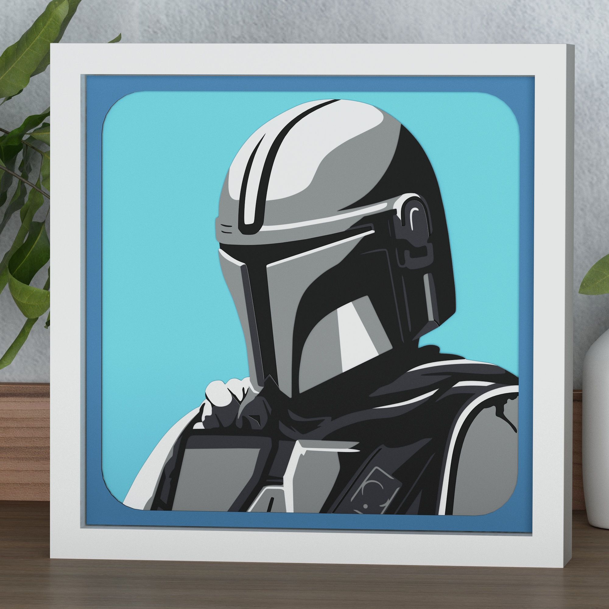 Layered Design of Mandalorian for paper and laser cutting ma | Inspire ...