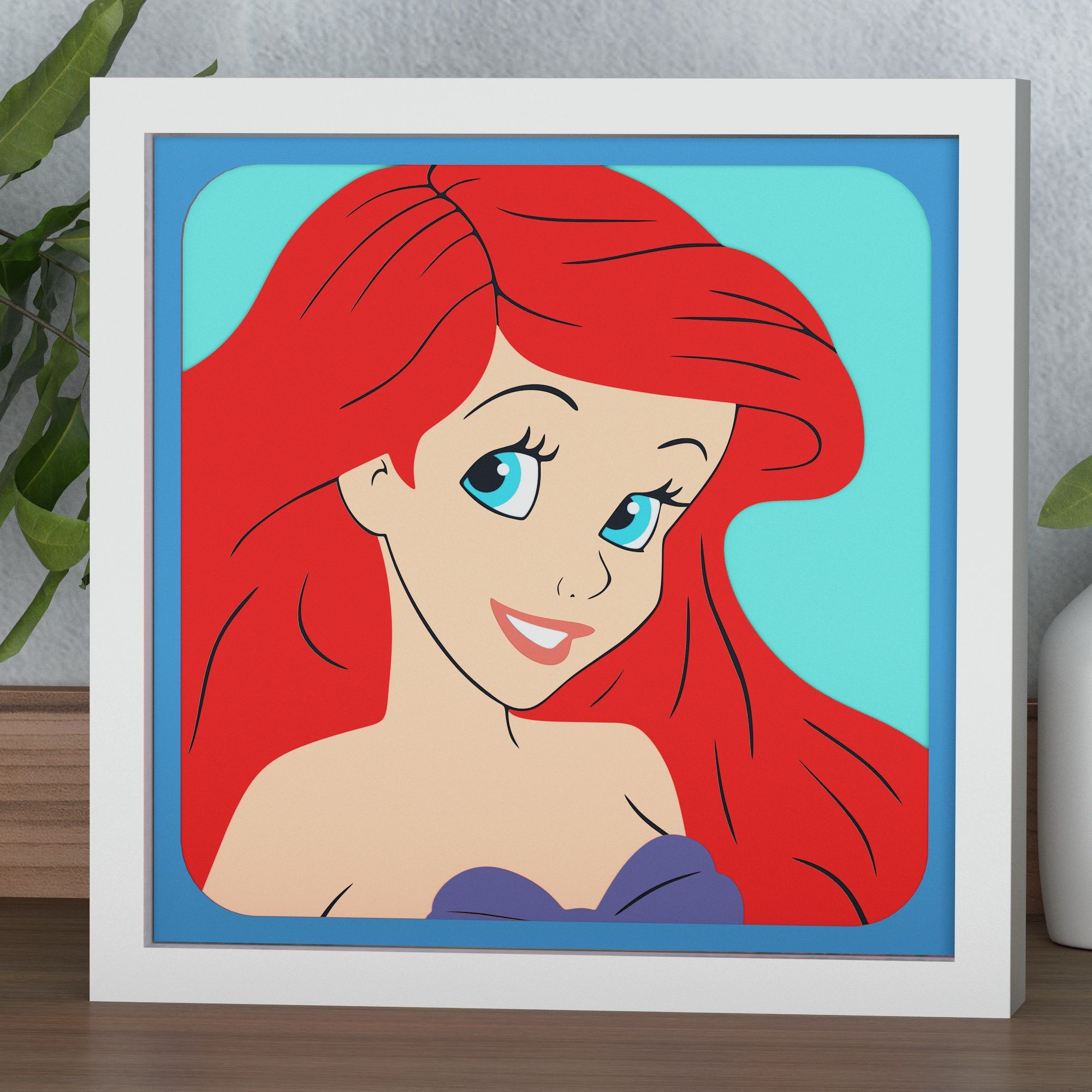 Layered Design of Little Mermaid for paper and laser cutting | Inspire ...