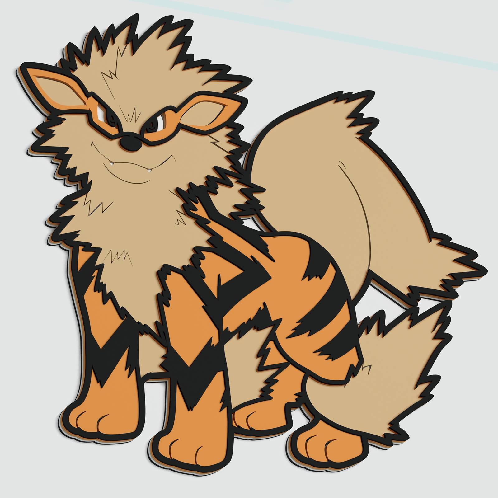 Layered Design of Arcanine Pokemon for paper and laser cutti | Inspire ...