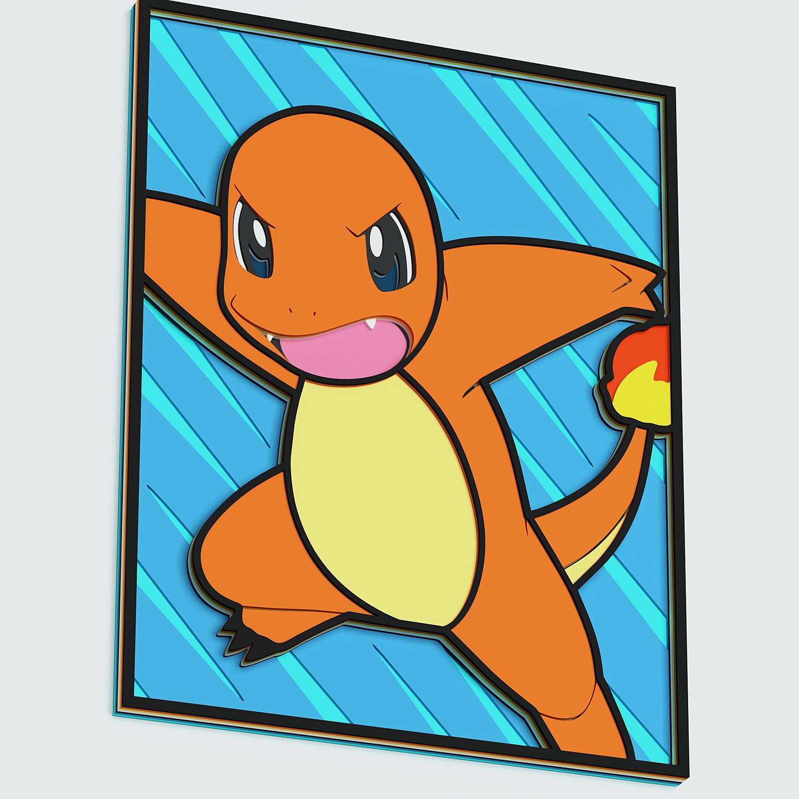 Layered Design of Charmander Pokemon for paper and laser cut | Inspire ...
