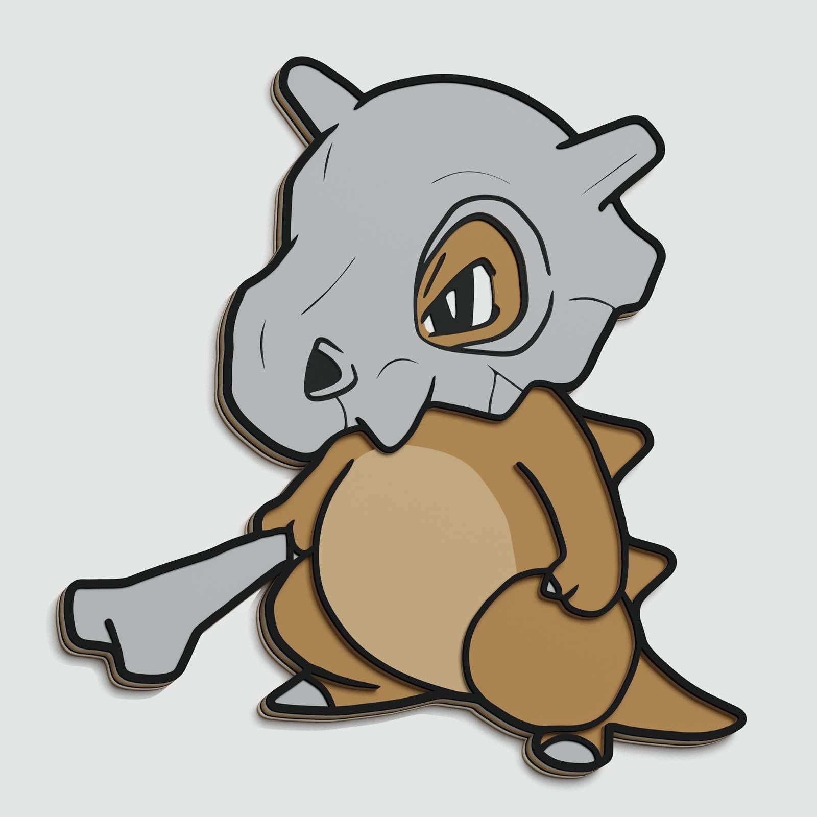 Layered Design of Cubone Pokemon for paper and laser cutting | Inspire ...