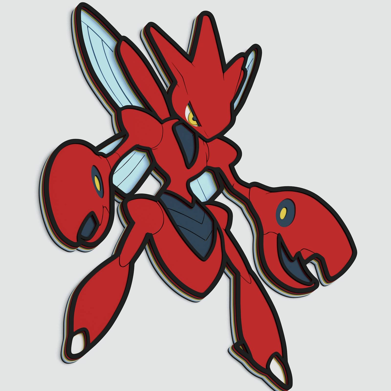 Layered Design of Scizor Pokemon for paper and laser cutting | Inspire ...