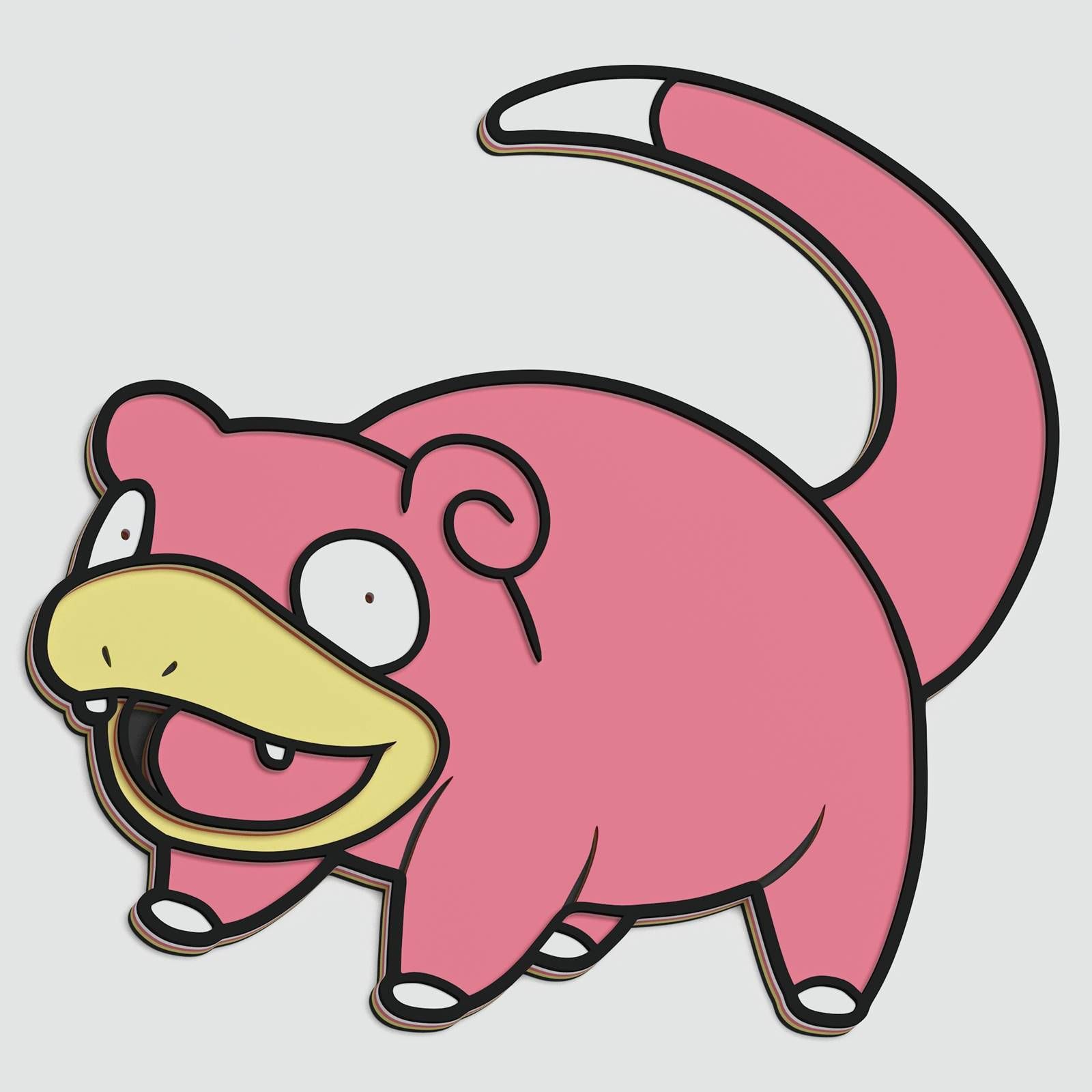 Layered Design of Slowpoke Pokemon for paper and laser cutti | Inspire ...