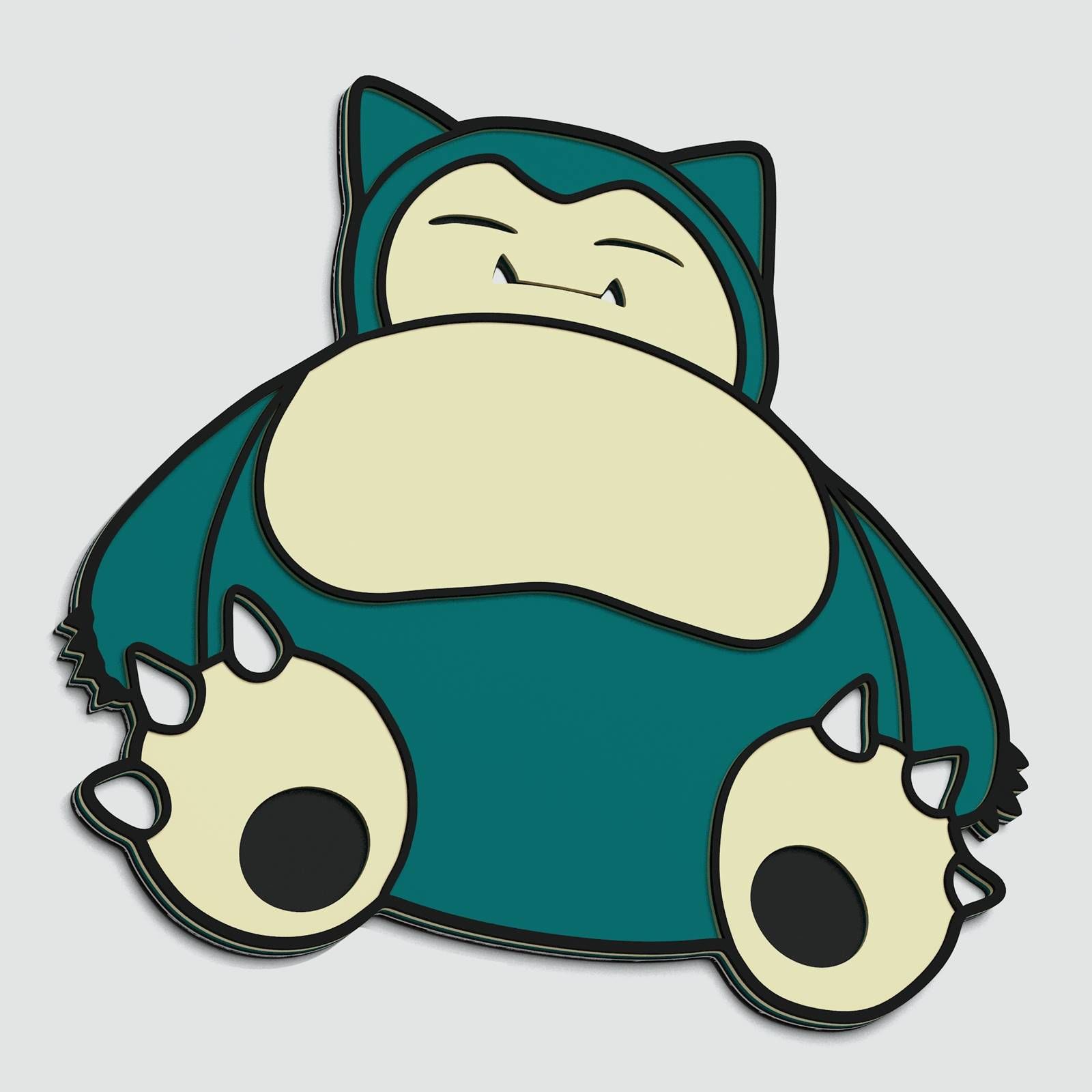 Layered Design of Snorlax Pokemon for paper and laser cuttin | Inspire ...