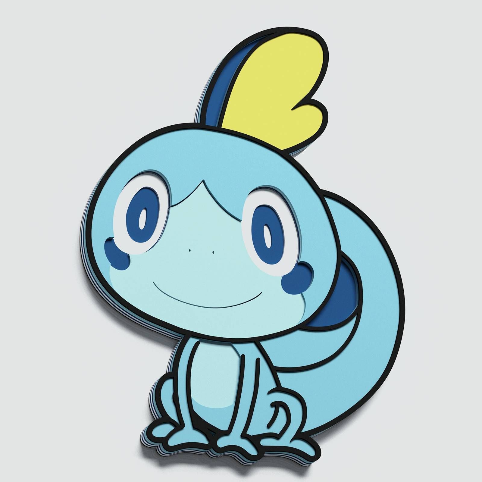 Layered Design of Sobble Pokemon for paper and laser cutting | Inspire ...