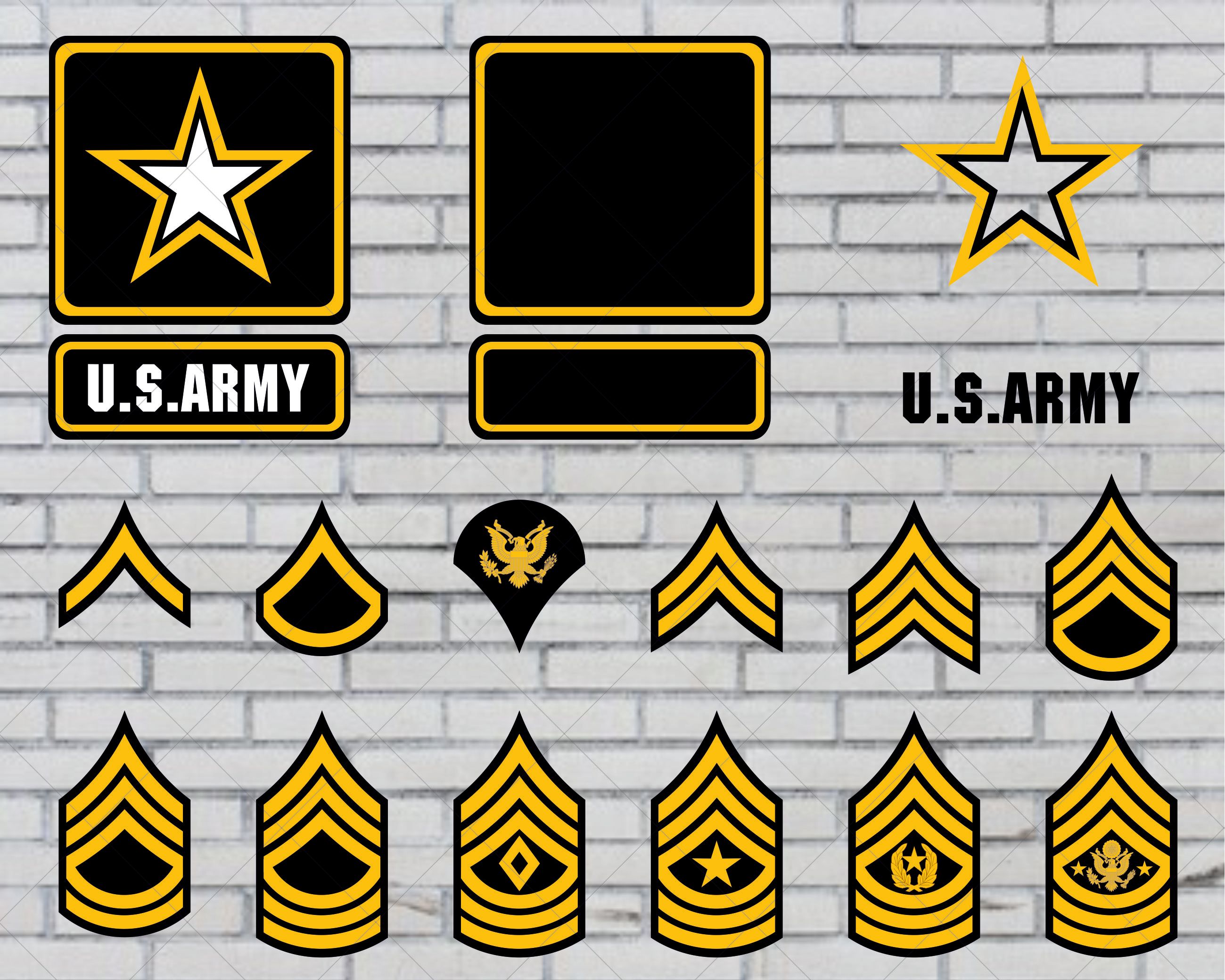 Army Svg Bundle, Army Ranks Svg, US Army Logo Svg, Military | Inspire ...