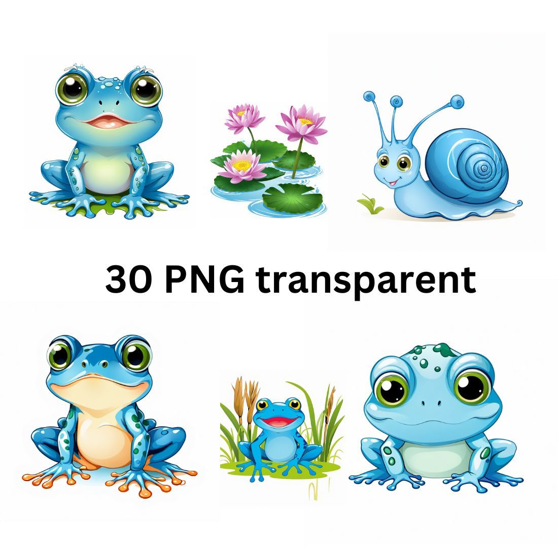 Frog and friends png cliparts set | Inspire Uplift