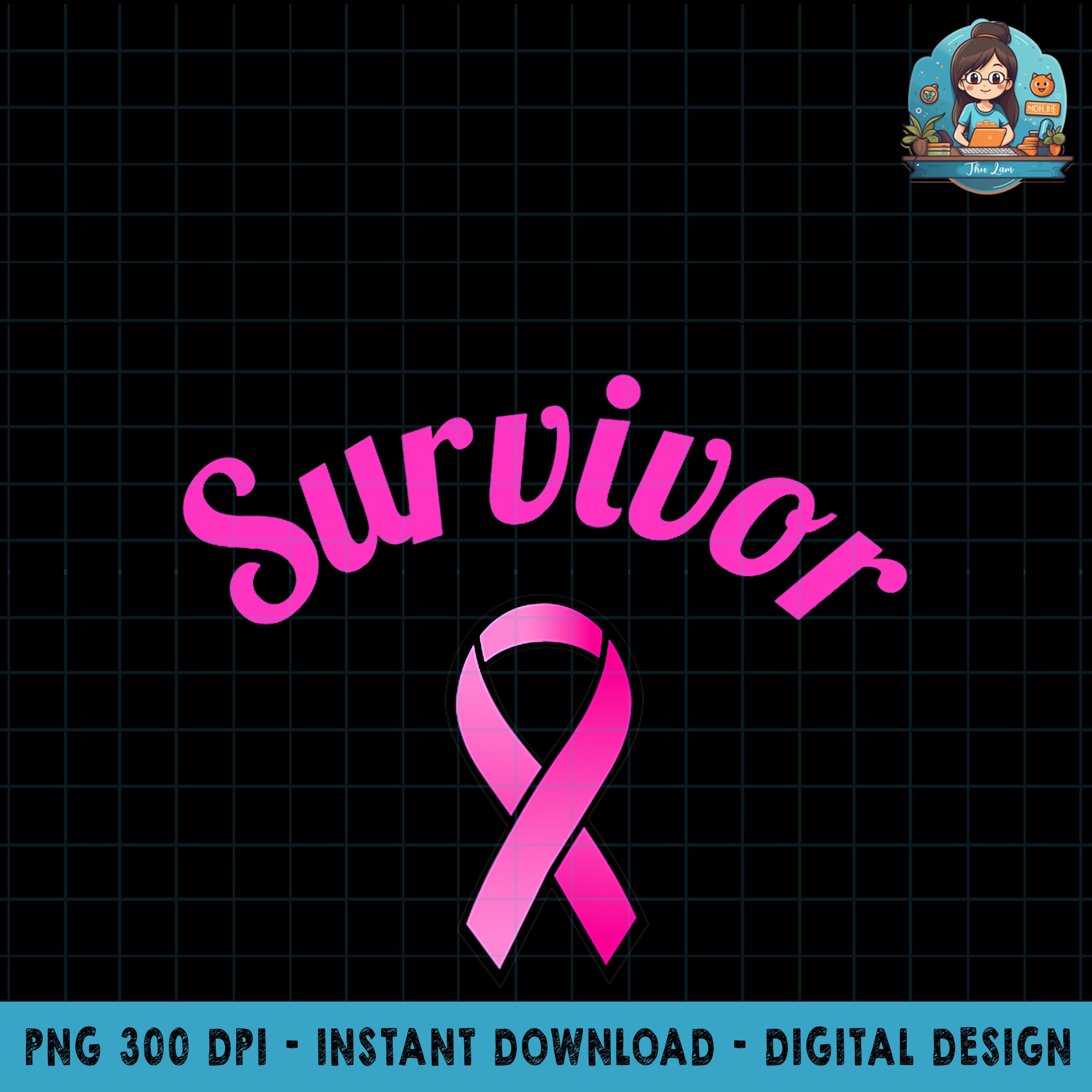 Breast Cancer Awareness Pink Ribbon Survivor Gift Design PNG | Inspire ...