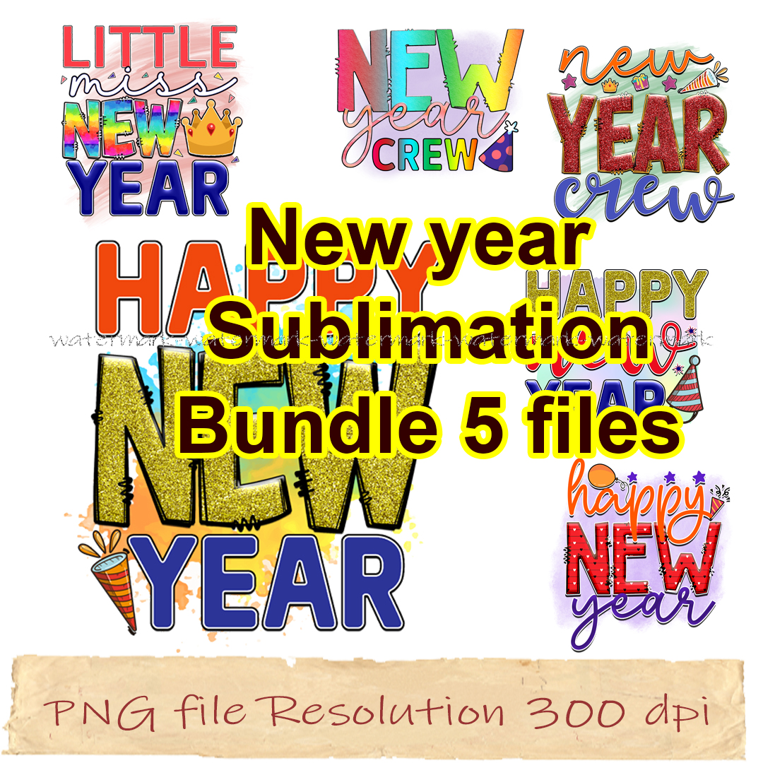 Happy New Year PNG-2024 Sublimation Digital Design Bundle, C | Inspire ...