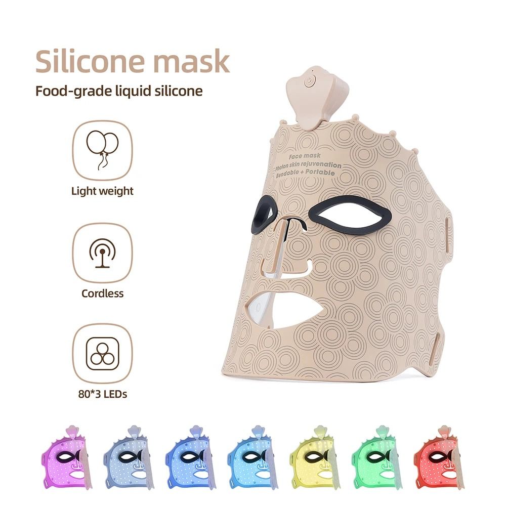 Silicone LED Photon Therapy Face Mask with Seven Color Light | Inspire ...