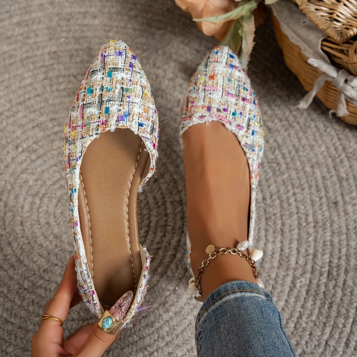 Elegant French Style Side Cut Pointed Toe Flat Shoes for Wom | Inspire ...