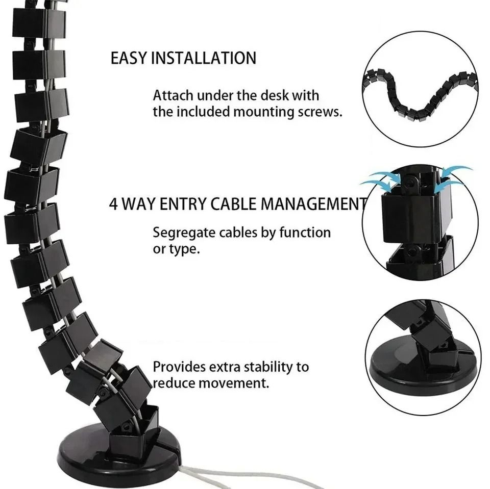 Spine Style Under Desk Cable Management Organizer | Inspire Uplift