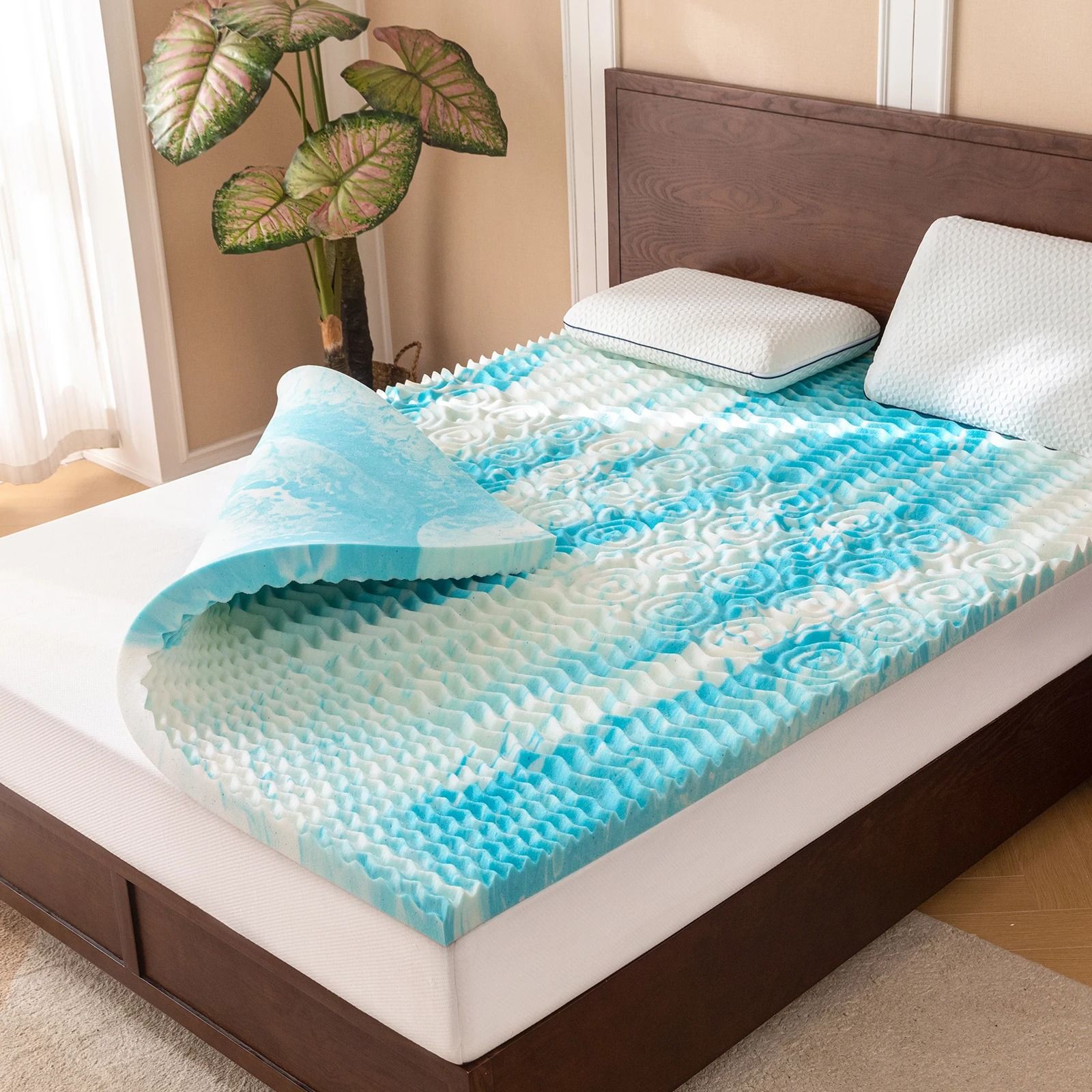 Cooling Gel Memory Foam Mattress Topper with Pressure Relief | Inspire ...