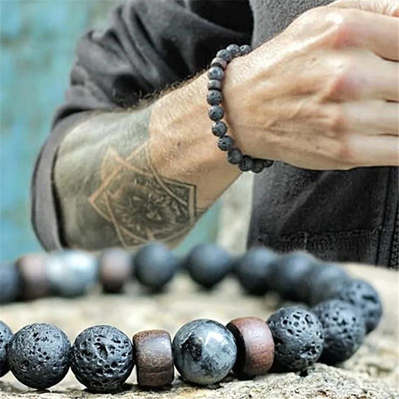 Natural Lava Rock Bead Bracelet for Men and Women | Inspire Uplift