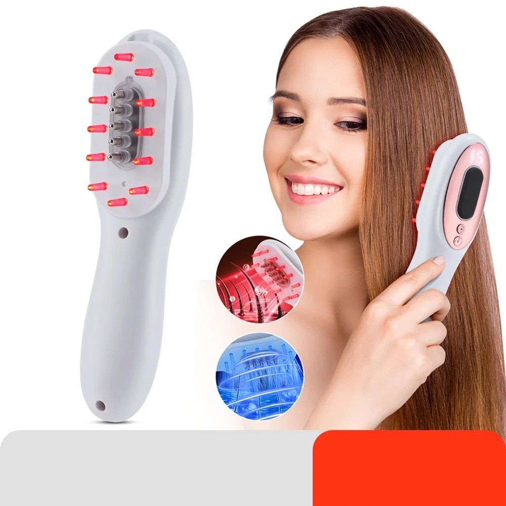 Blue and Red Light Therapy Hair Growth Massage Comb with Sca | Inspire ...