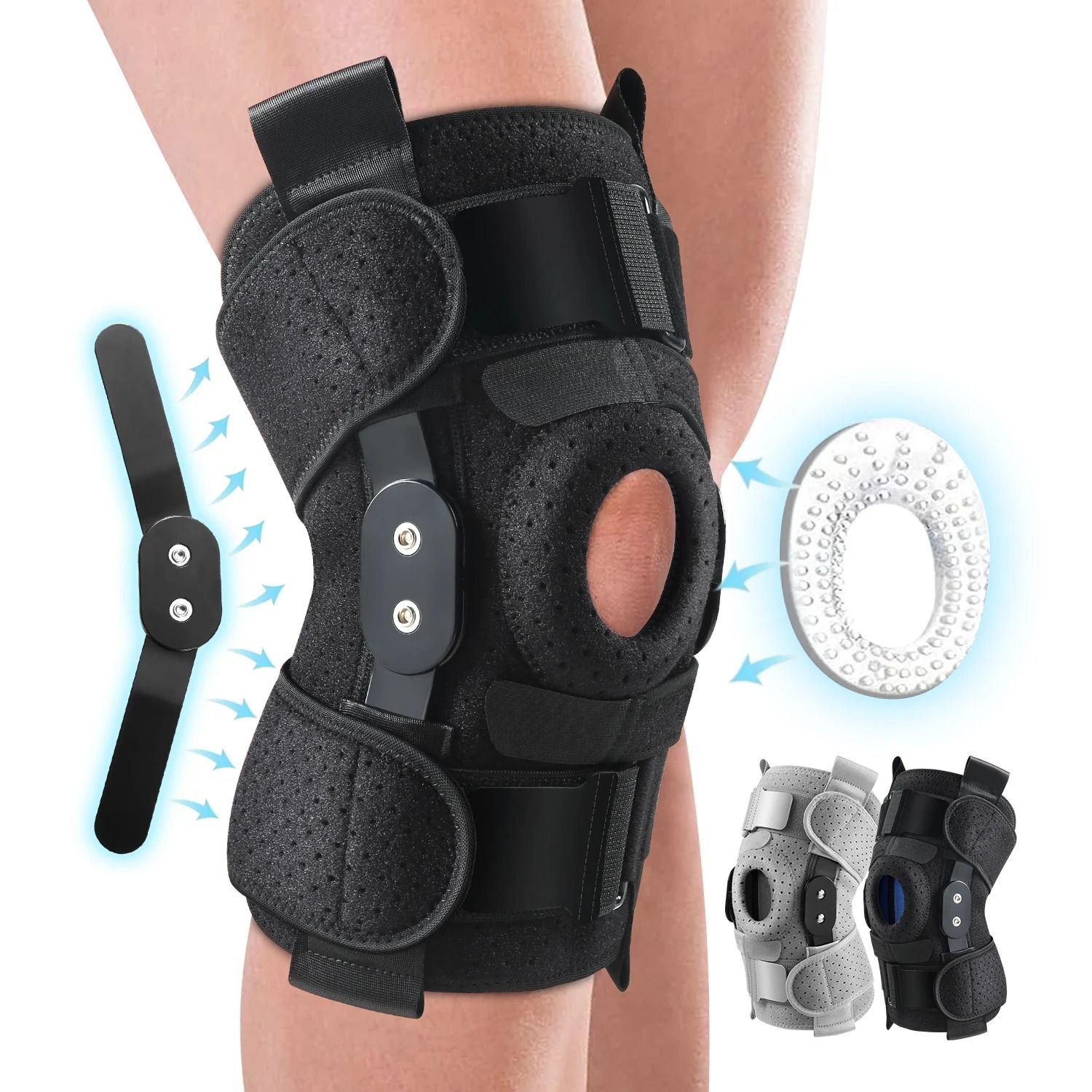 Hinged Knee Support Brace with Side Stabilizers and Gel Pads | Inspire ...