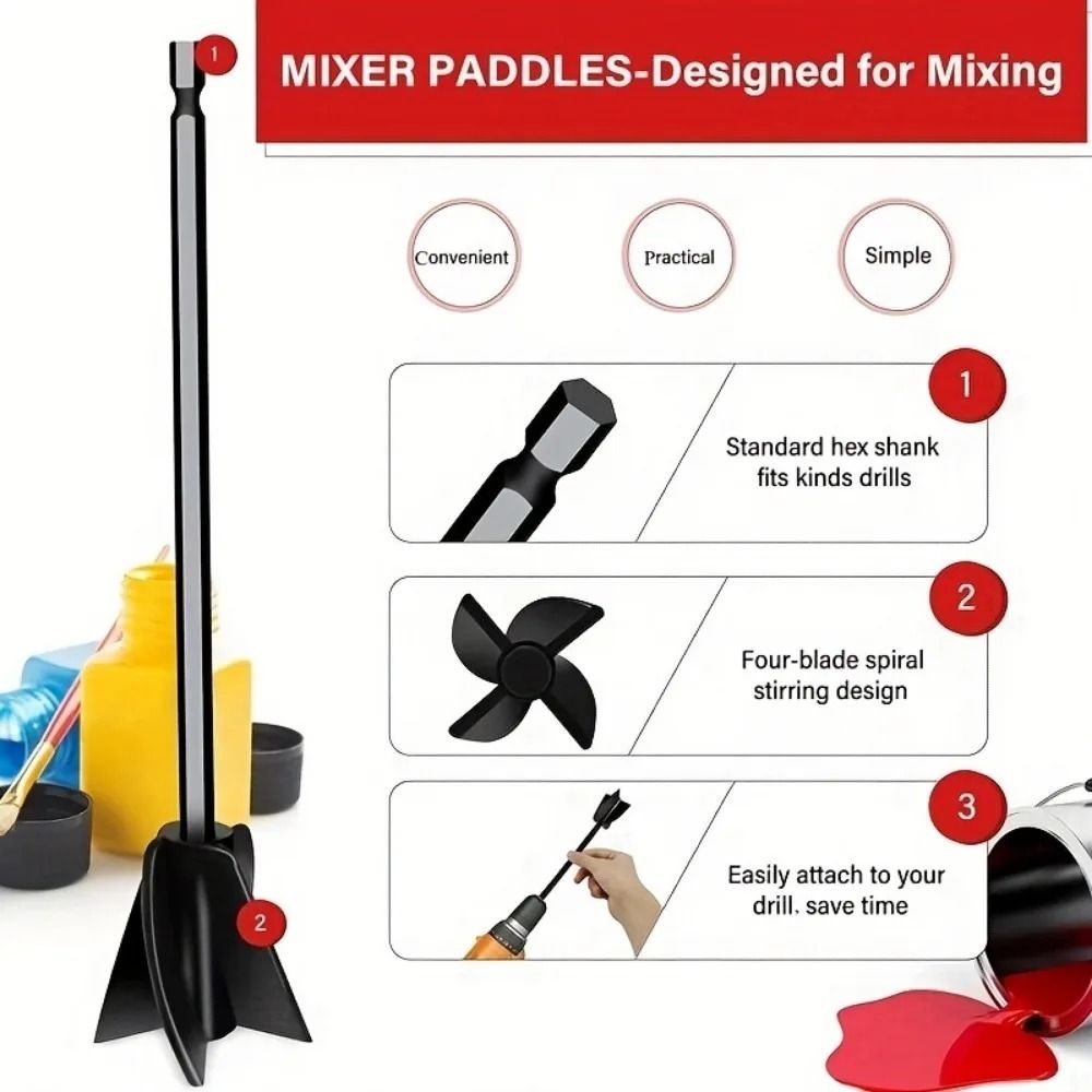 Adjustable Black Epoxy Resin Mixer Paddle Attachment | Inspire Uplift