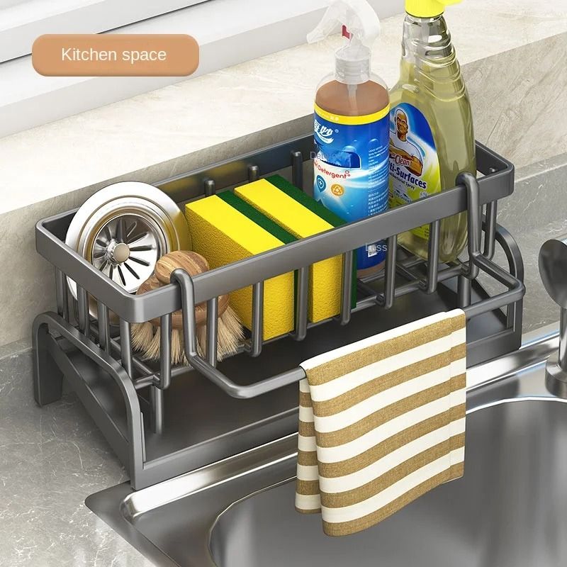 Kitchen Shelf Cleaning Cloth Storage Draining Rack For Sink | Inspire ...