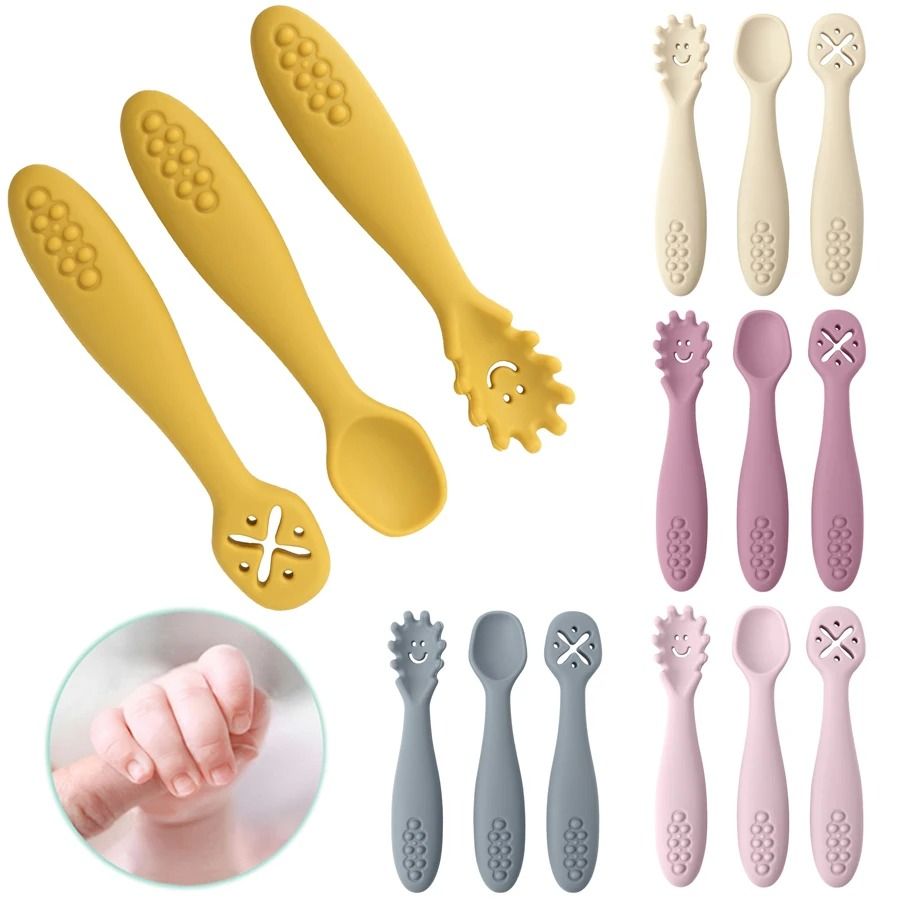 Silicone Baby Utensil Set For Feeding And Self Learning | Inspire Uplift