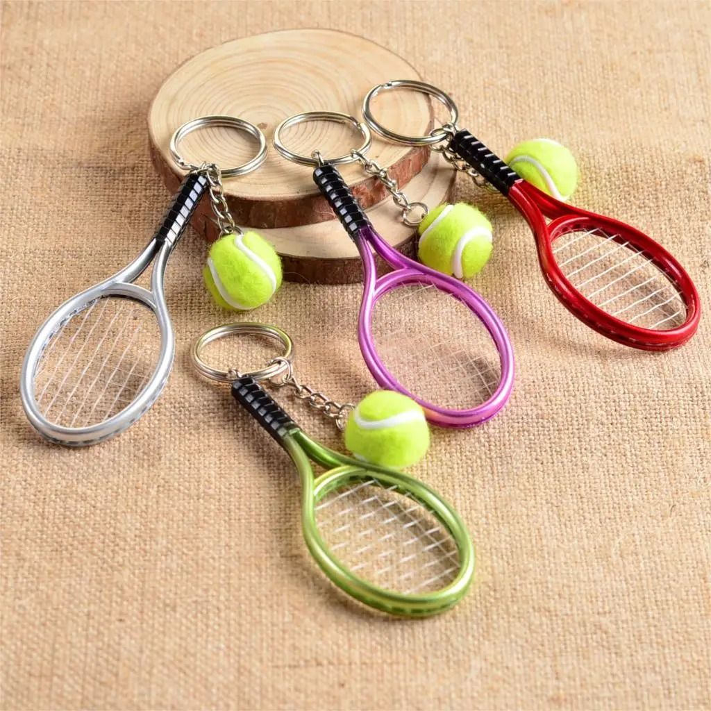 Mini Tennis Racket Pendant Keychain Cute Sport Bag Charm For | Inspire ...