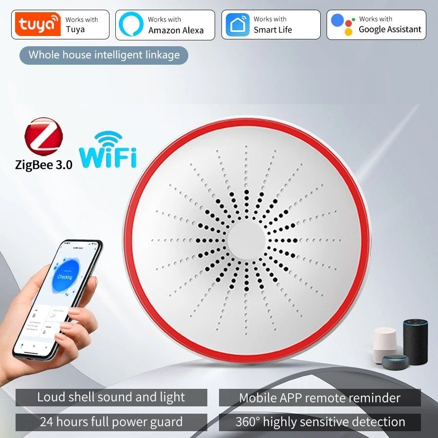 WiFi Zigbee Smart Siren Alarm Sound & Light Alert Detector | Inspire Uplift