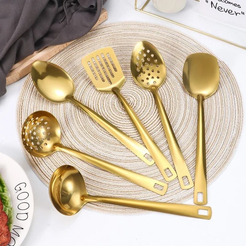 6 Piece Stainless Steel Golden Korean Cutlery Set | Inspire Uplift
