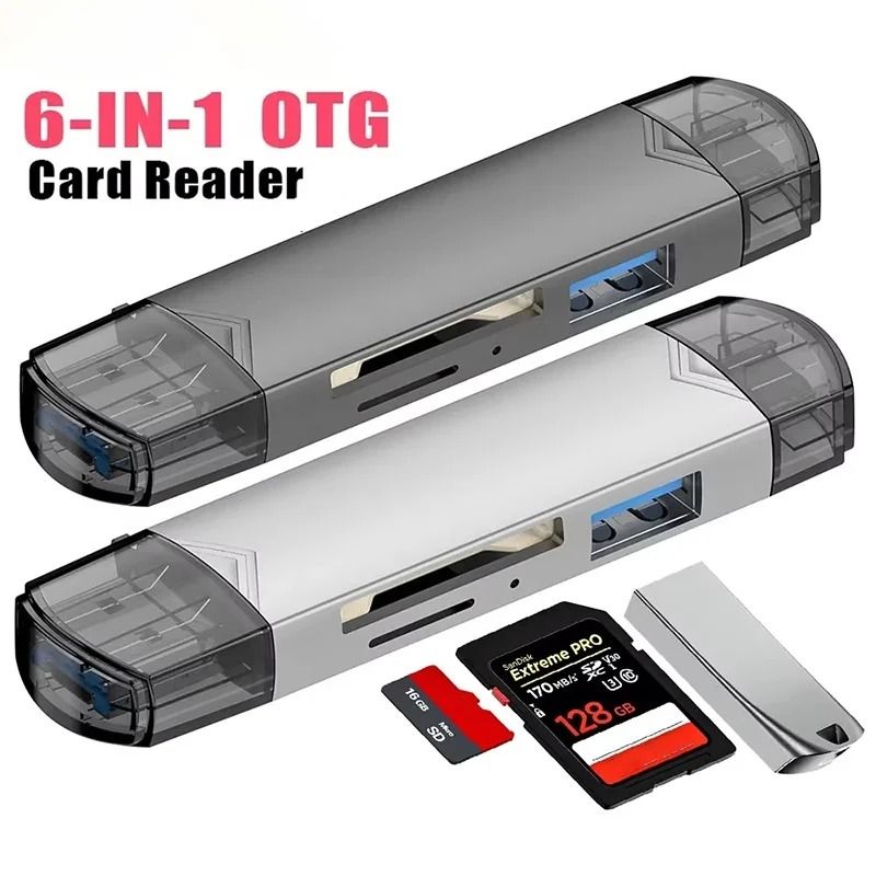 6 In 1 Multi Function Universal Memory Card Reader | Inspire Uplift
