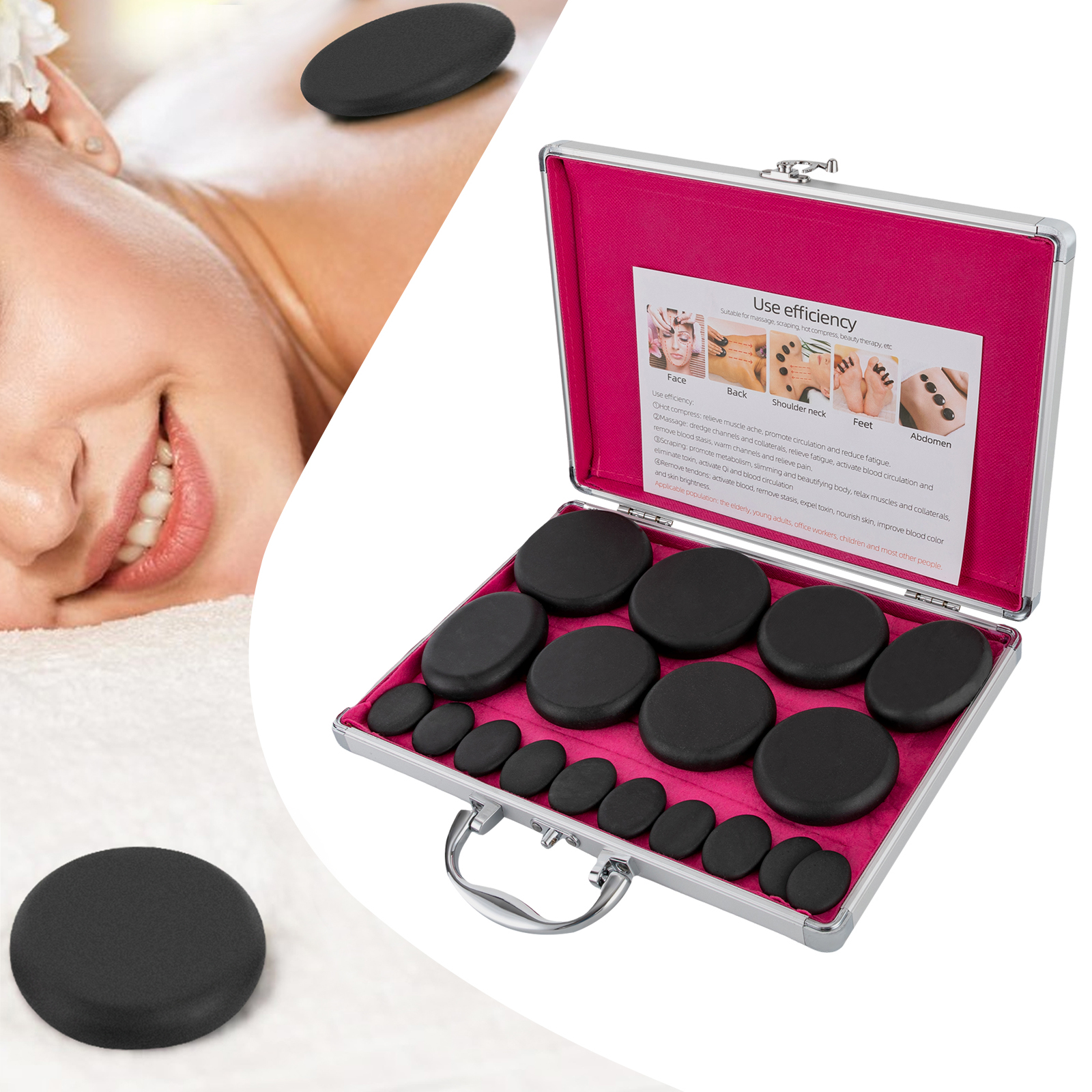16-Piece Hot Stones Massage Set with Heater | Inspire Uplift