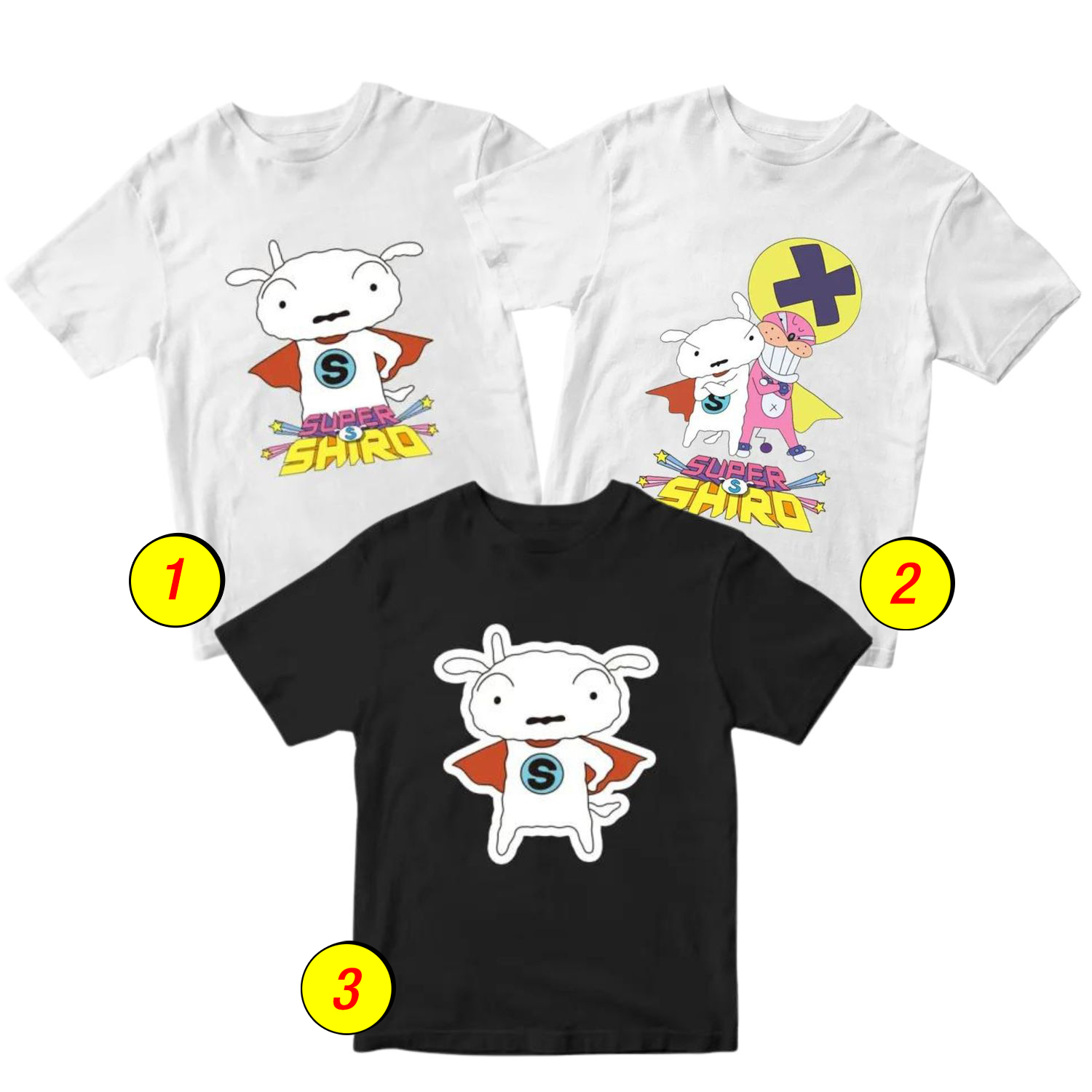 Super Shiro T-Shirt Merch - 3 Pack Tee Shirts Bundle Cartoon | Inspire ...