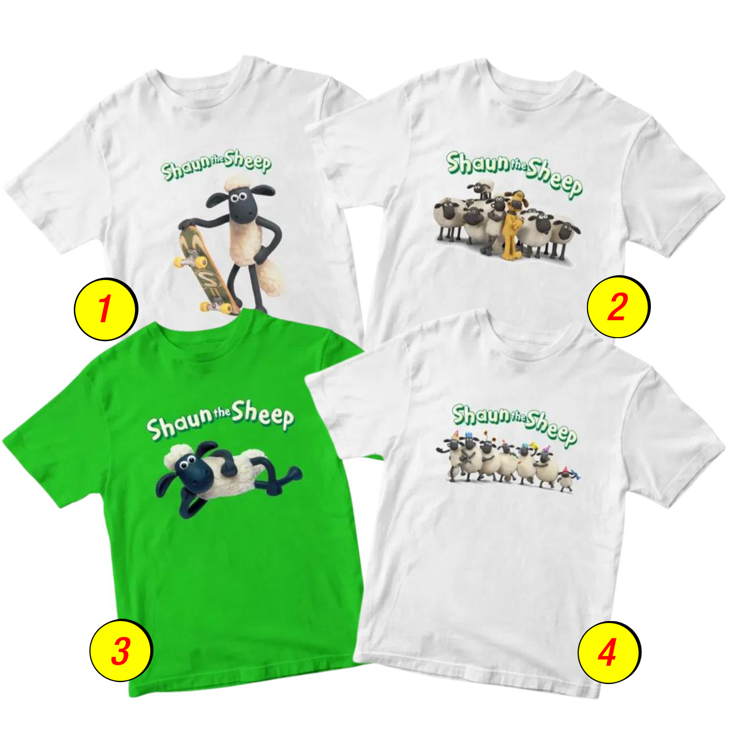 Shaun The Sheep T-Shirt Merch - 3 Pack Tee Shirts Bundle Car | Inspire ...