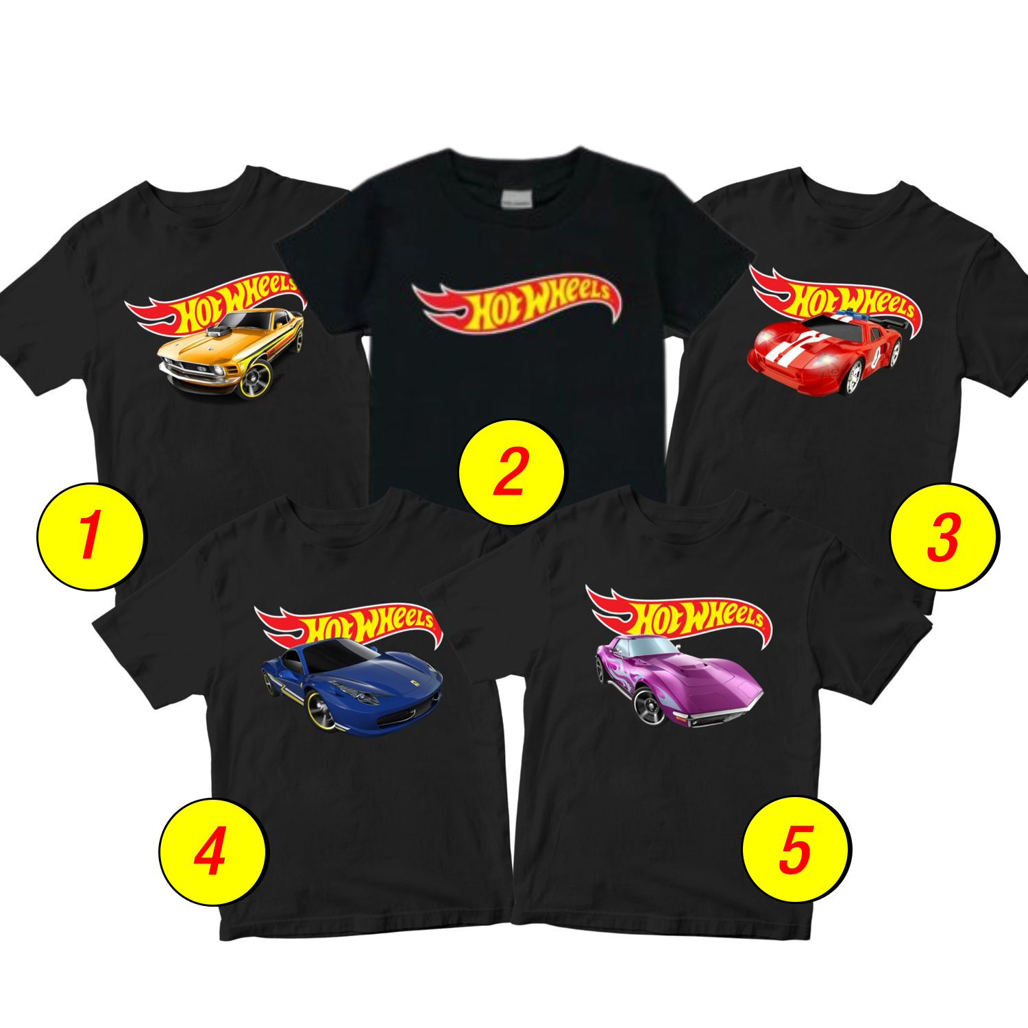 Hot Wheels T-Shirt Merch - 3 Pack Tee Shirts Bundle Cartoon - Inspire ...