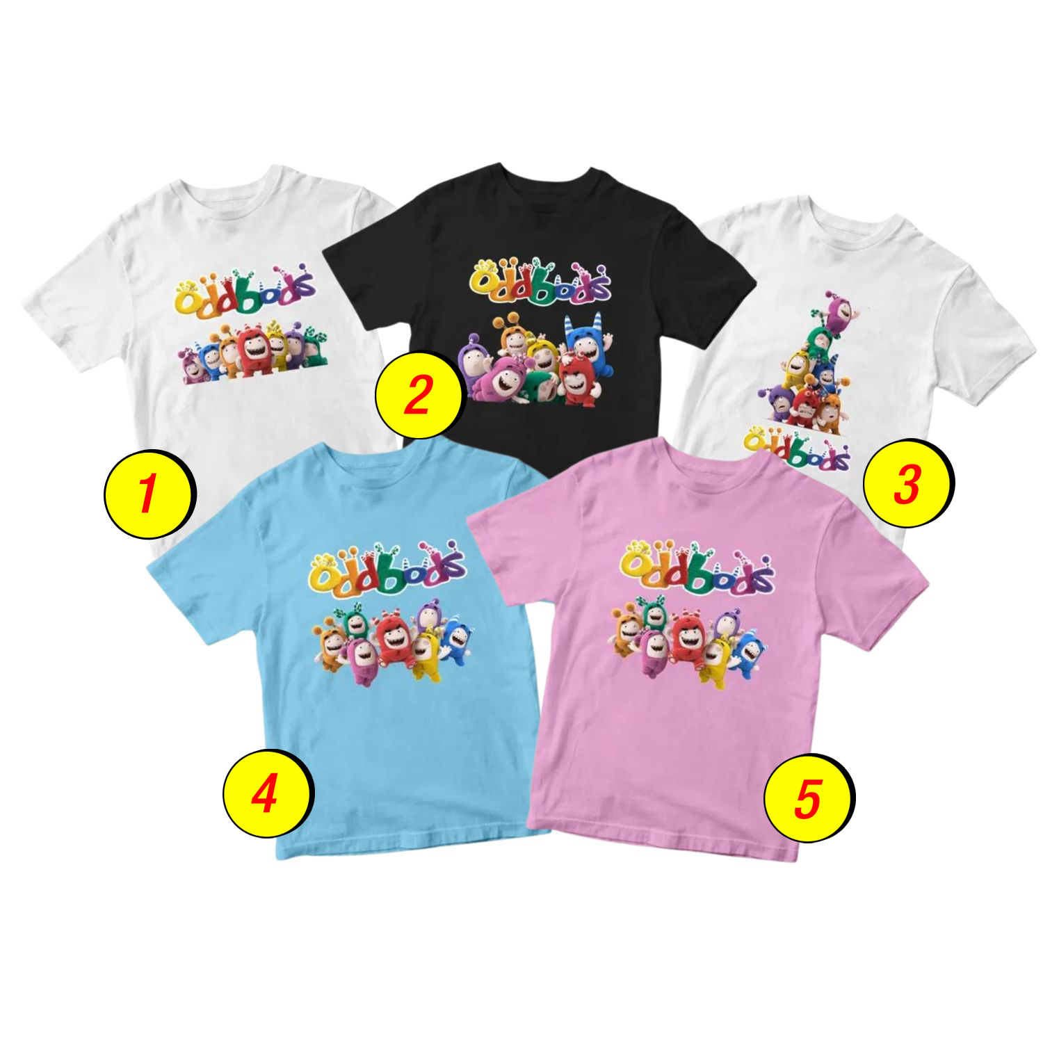 Oddbods 3 T-Shirt Merch - 3 Pack Tee Shirts Bundle Cartoon | Inspire Uplift