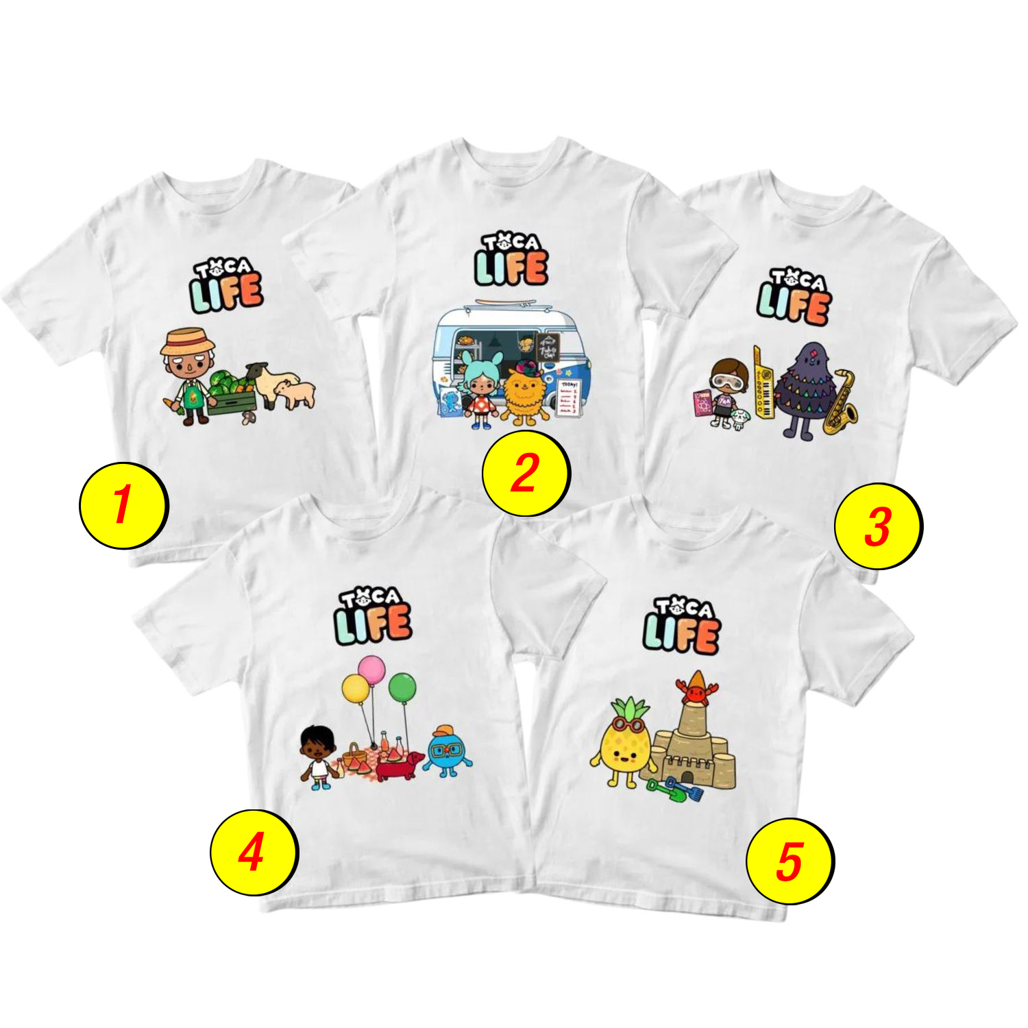 Toca Life 2 T-Shirt Merch - 3 Pack Tee Shirts Bundle Cartoon - Inspire ...