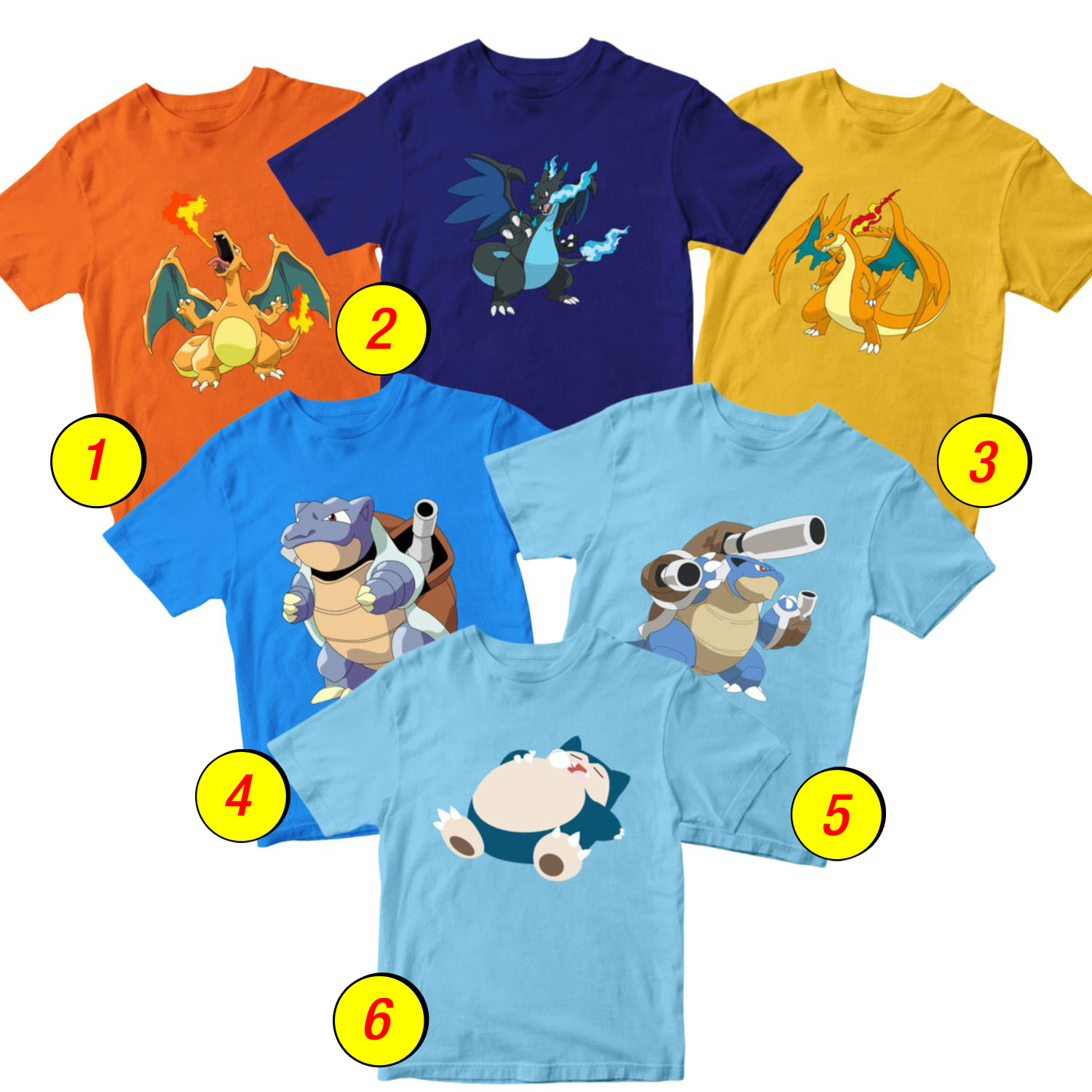 Pokemon 7 Charizard Snorlax Blastoise T-Shirt Merch - 3 Pack - Inspire ...