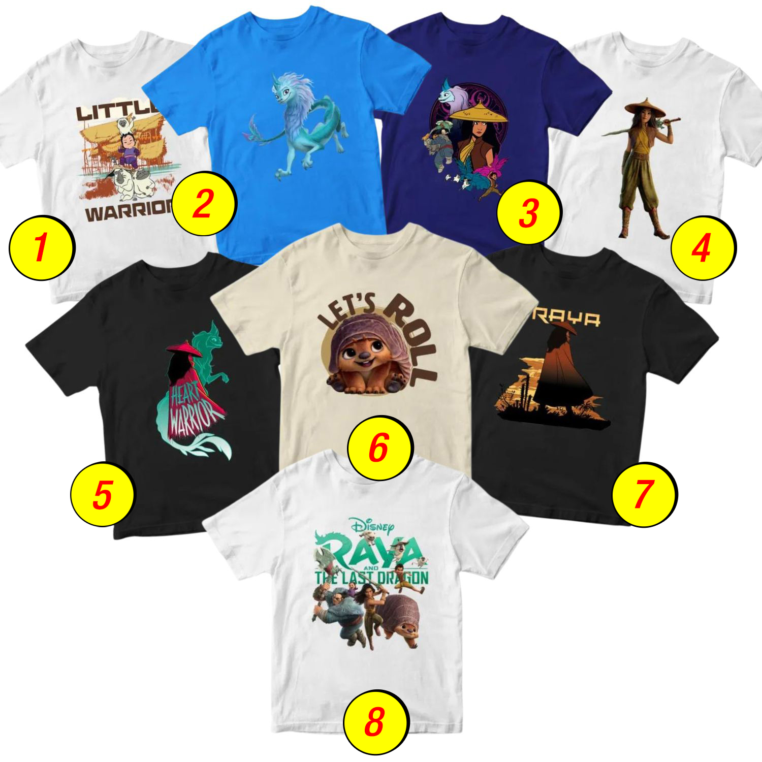 Raya and The Last Dragon T-Shirt Merch - 3 Pack Tee Shirts | Inspire Uplift