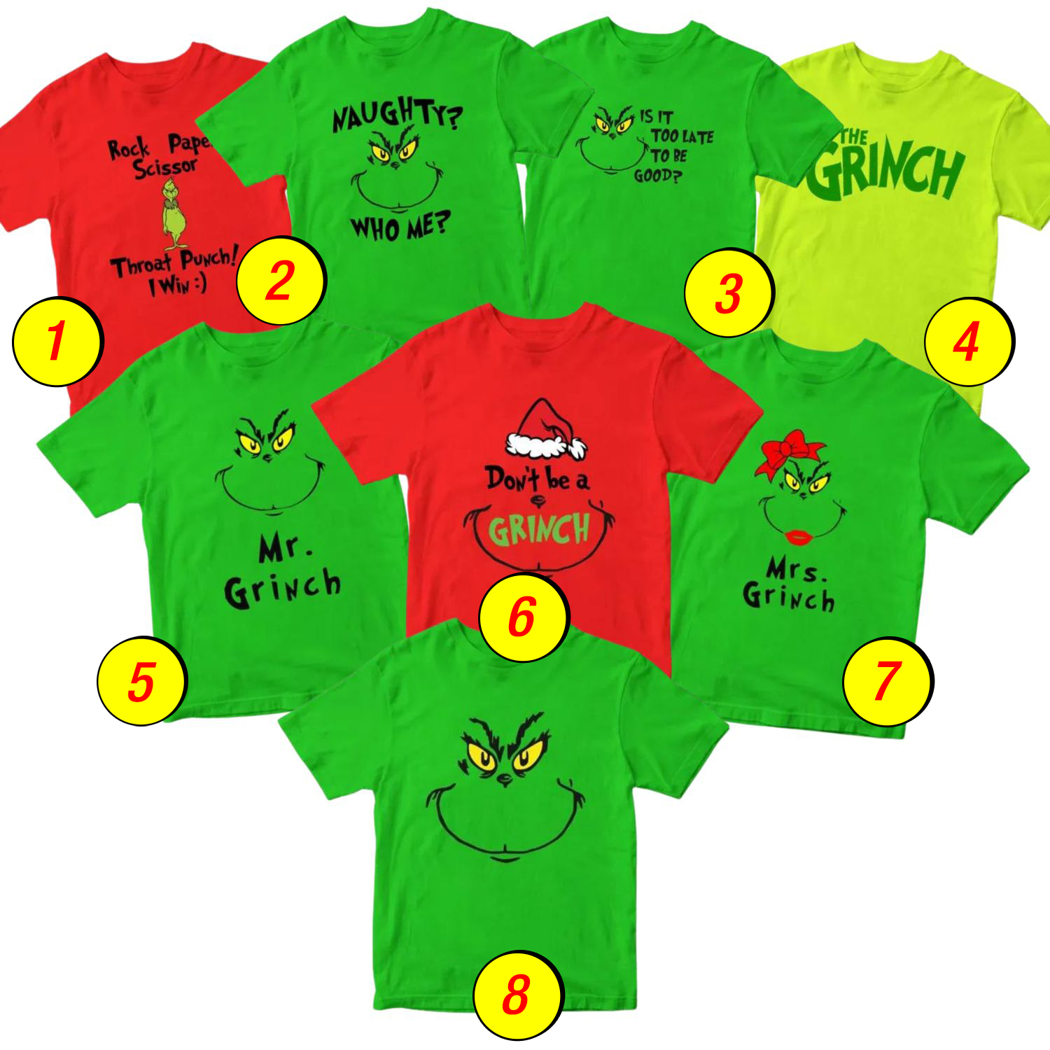 The Grinch T-Shirt Merch - 3 Pack Tee Shirts Bundle Cartoon | Inspire ...